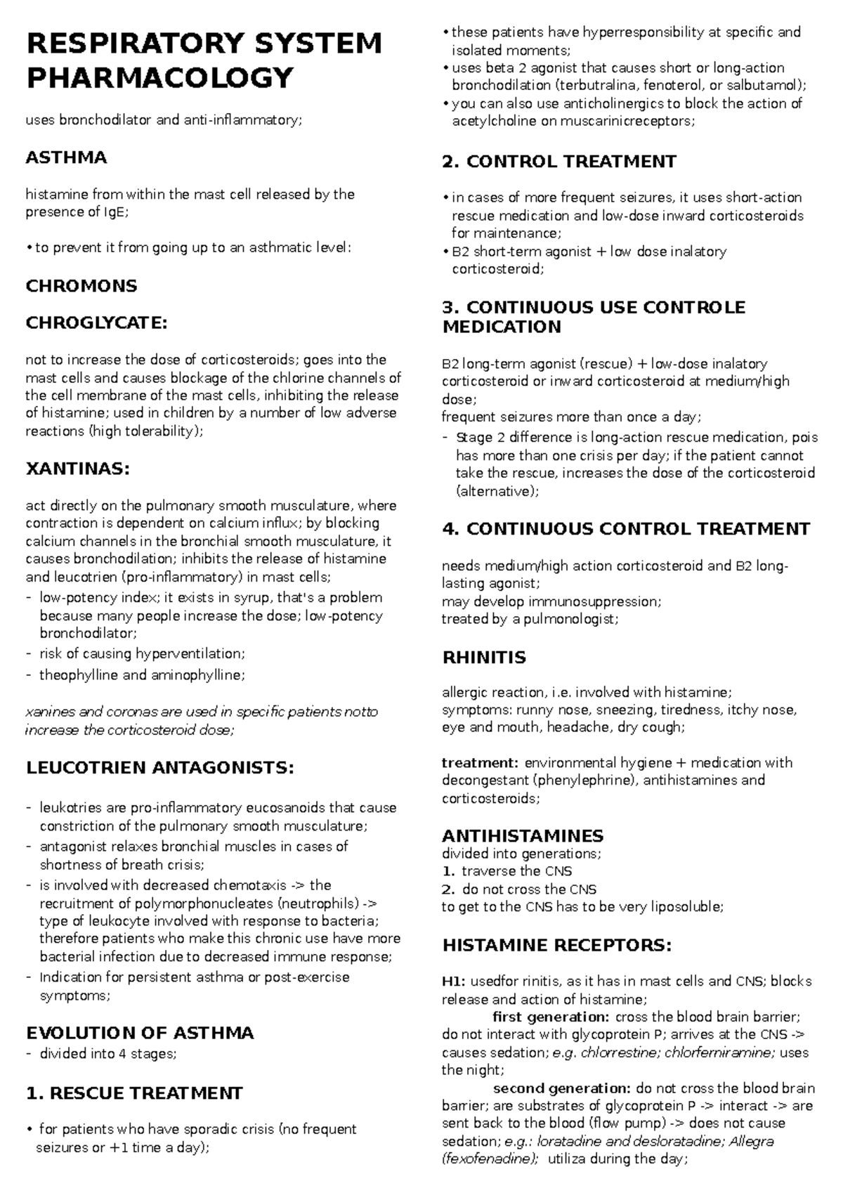 Respiratory System Pharmacology - RESPIRATORY SYSTEM PHARMACOLOGY uses ...