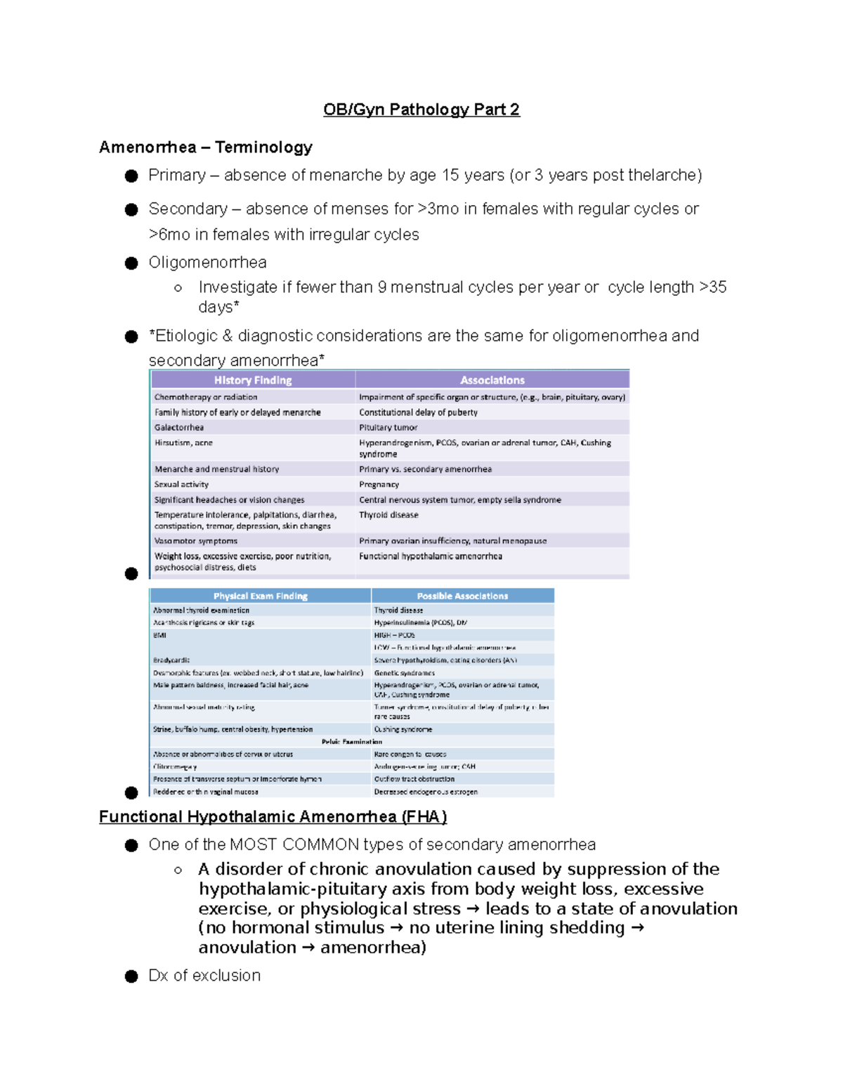 Gyn path pt 2 - Lecture notes on gynecologic pathologies; part 2 - OB ...