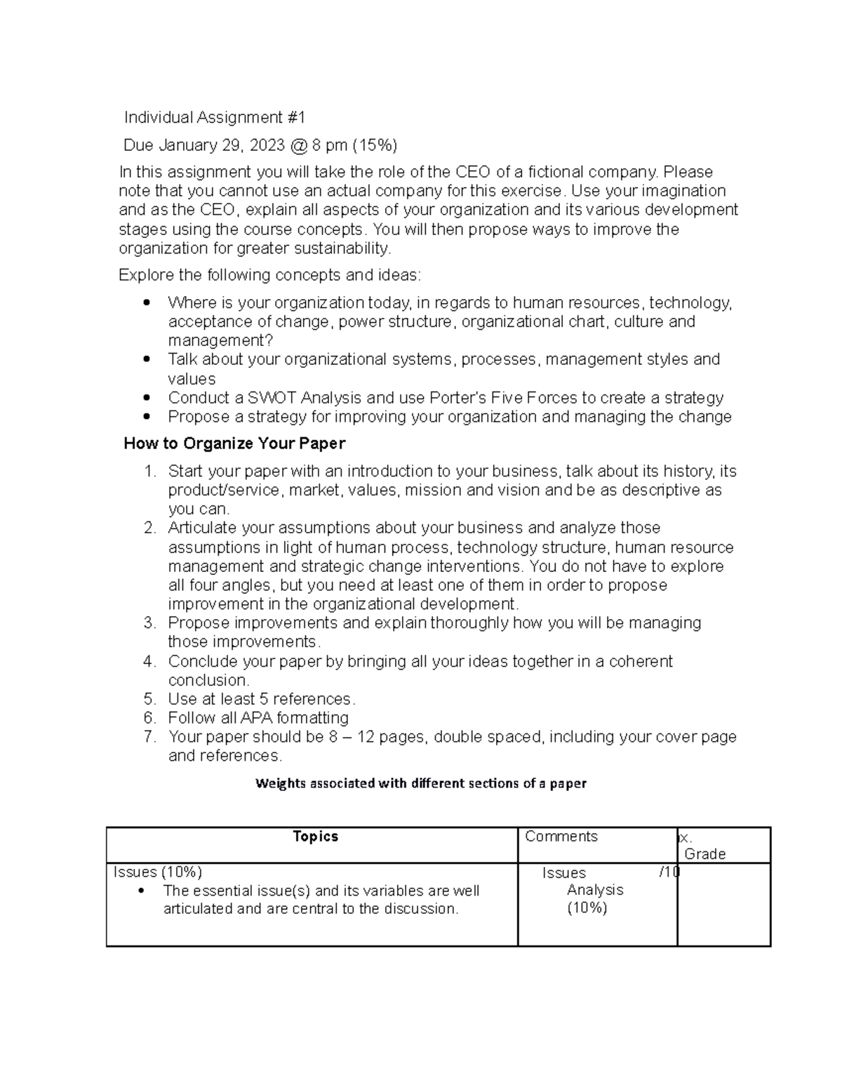 Individual Assignment Instructions - Individual Assignment Due January ...
