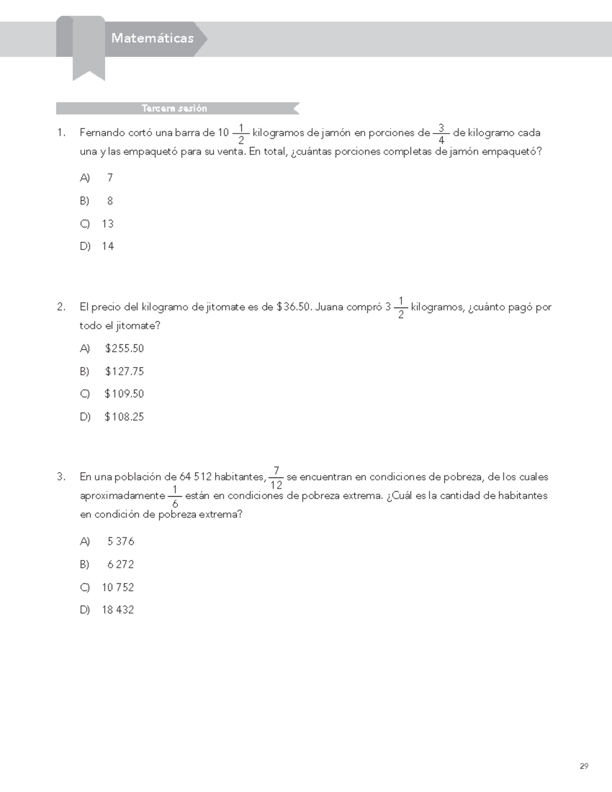 Diagnostico 3er grado de Secundaria-Matematicas - Fernando cortó una ...