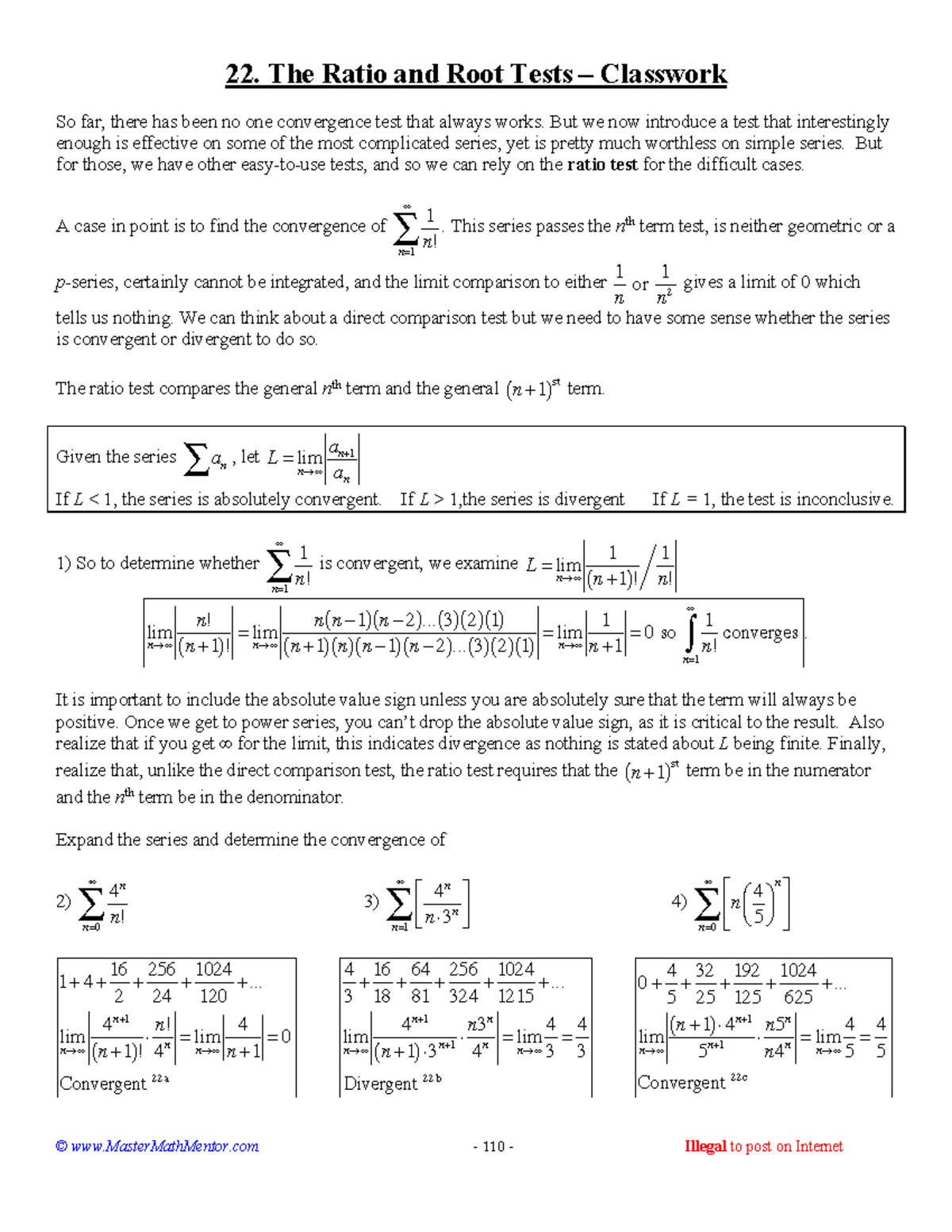 22-23+ratio+and+root+tests+and+review+Notes+and+HW+Key - 22. The Ratio ...