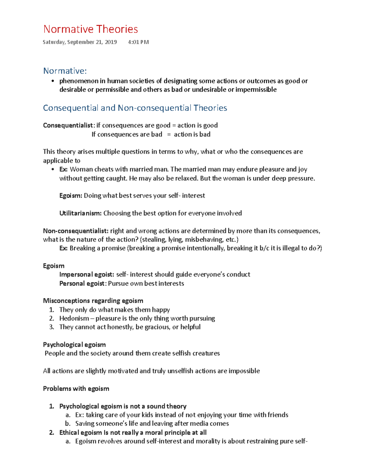 Ch. 2 - Normative Theories - Summary Moral Issues in Business - Warning: TT: undefined function ...