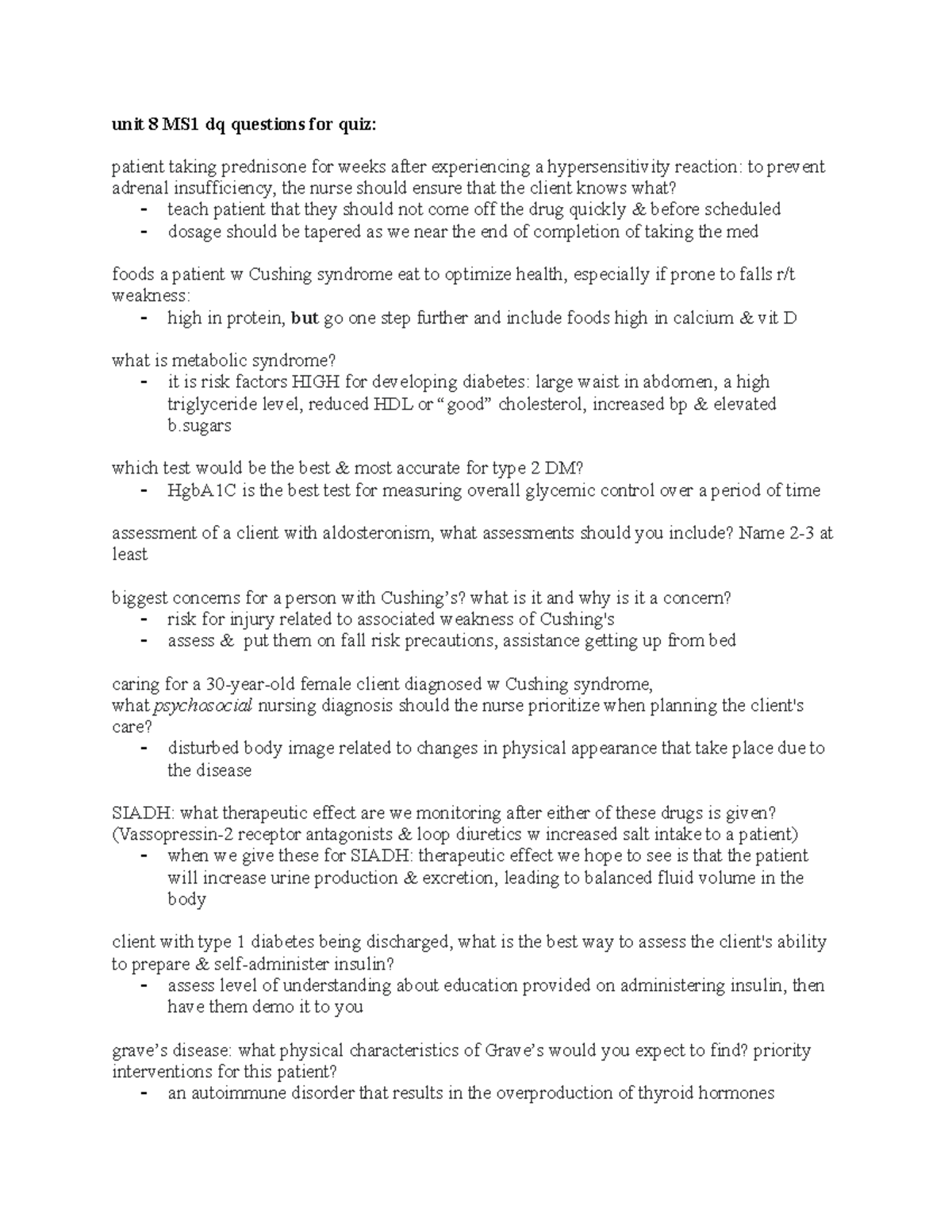 Unit 8 MS1 dq questions for quiz - unit 8 MS1 dq questions for quiz ...