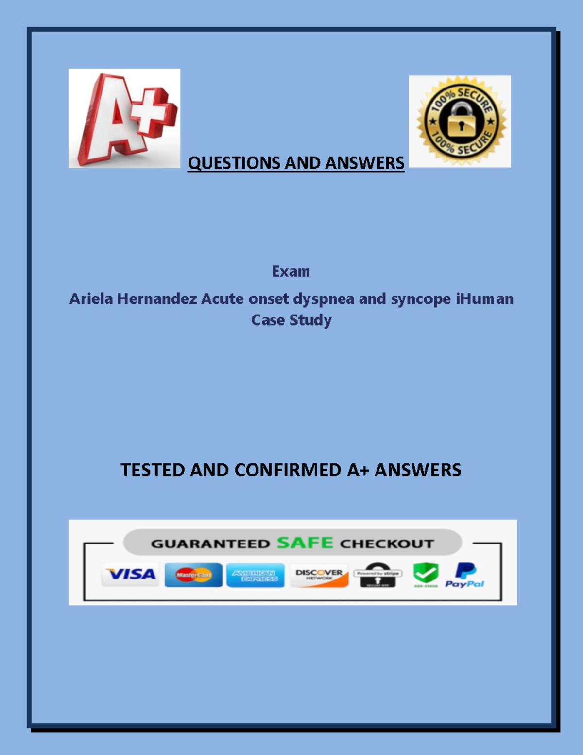 Ariela Hernandez Acute onset dyspnea and syncope ihuman case study ...