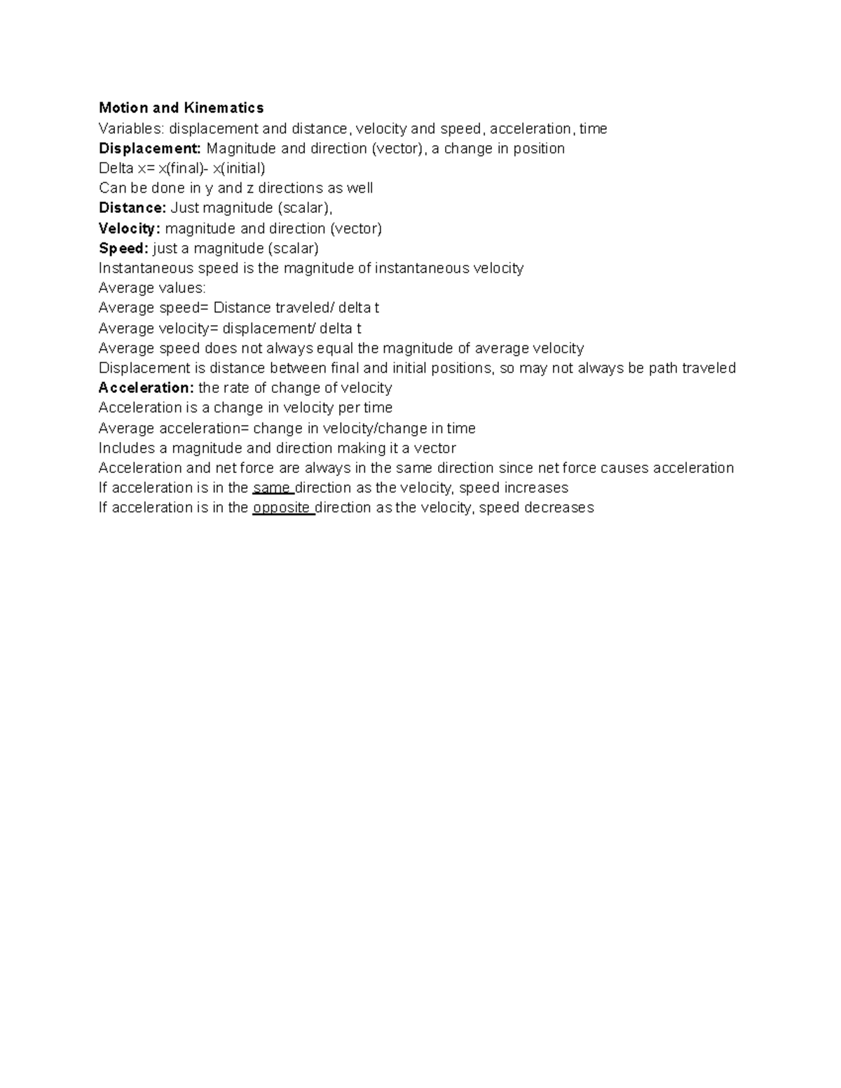 Displacement and Distance - Studocu