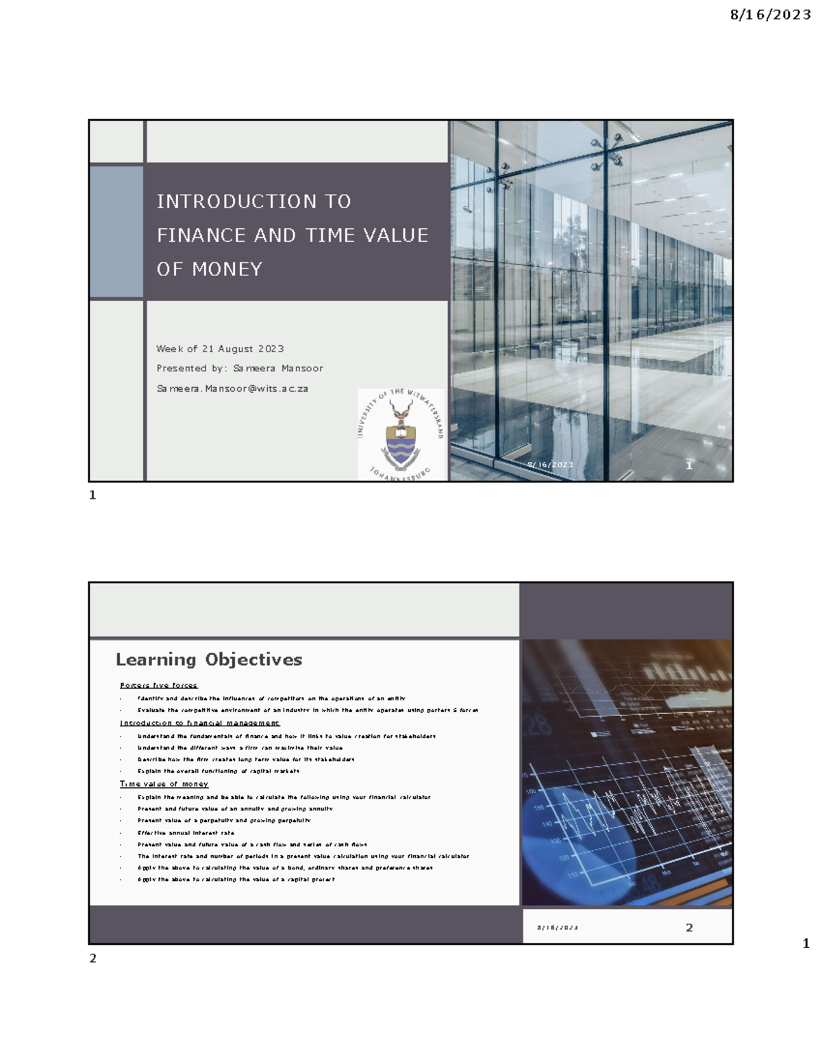 Introduction to finance and time value of money slides - 1 INTRODUCTION ...