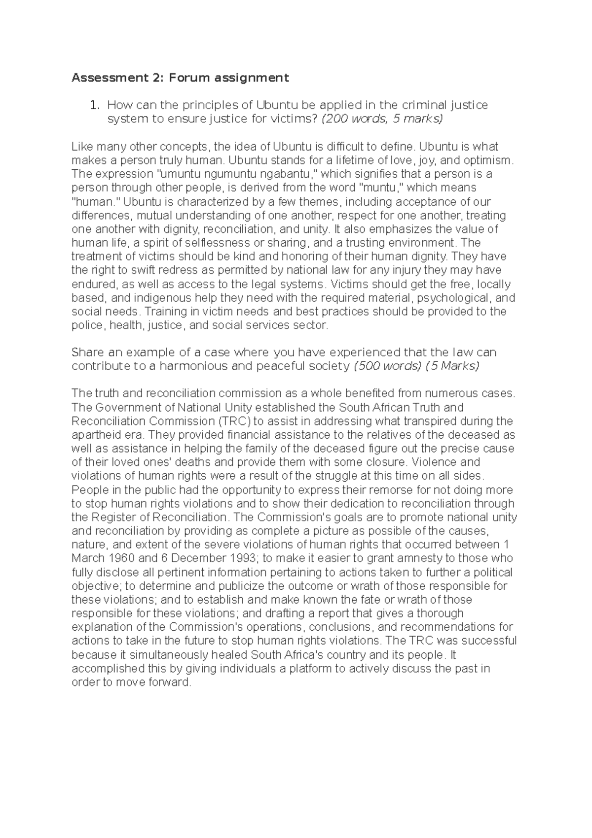 Assignment 2 - 1 September 2022 - Assessment 2: Forum assignment How ...