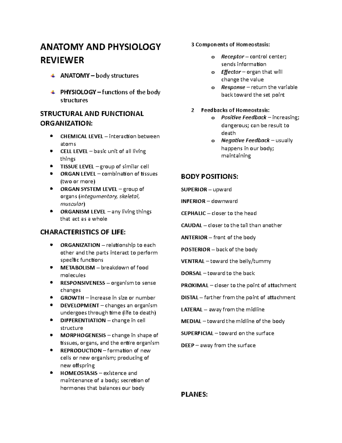 Introduction to Anatomy and Physiology - ANATOMY AND PHYSIOLOGY ...