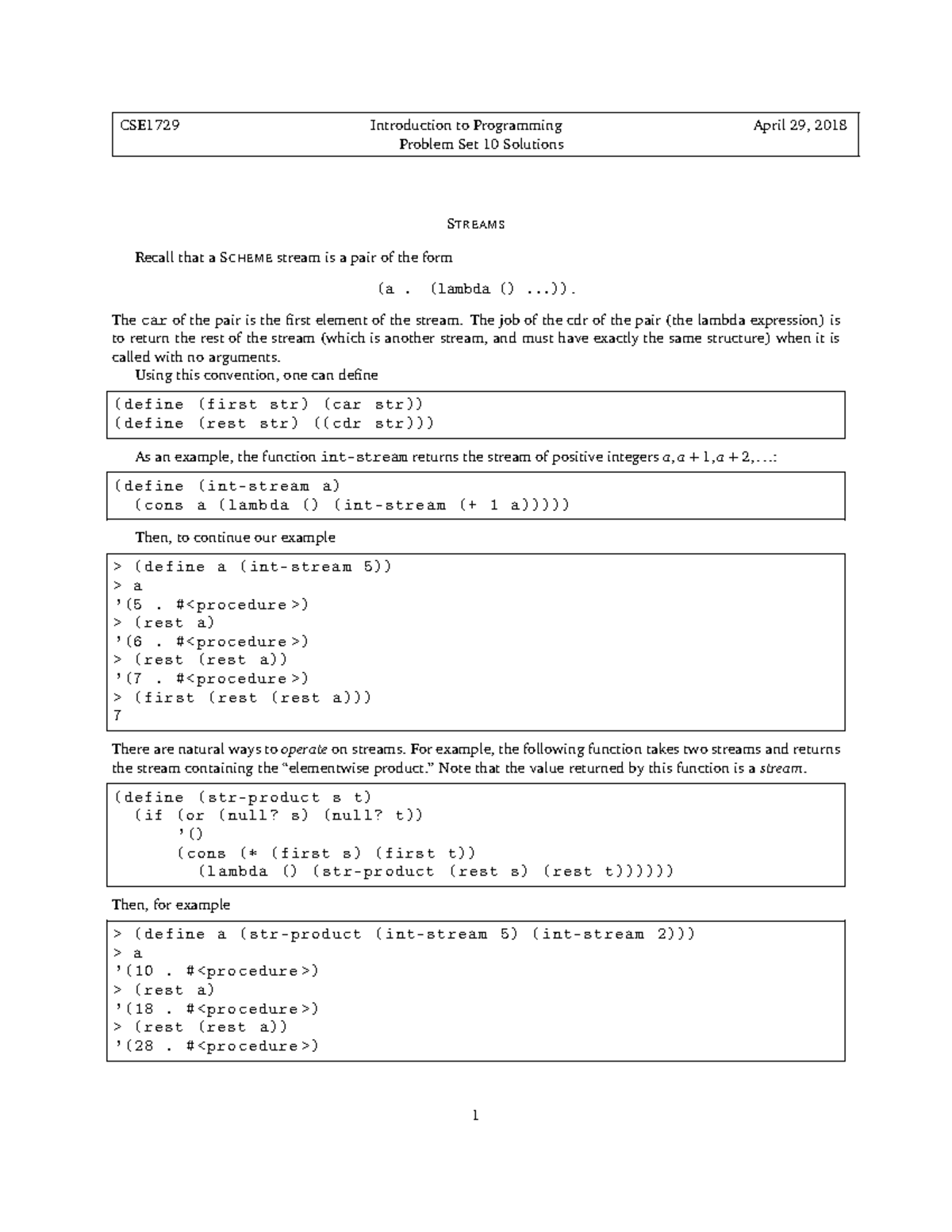 Problem set 10 sol - bnbn - CSE1729 Introduction to Programming April 29, 2018 Problem Set 10 ...