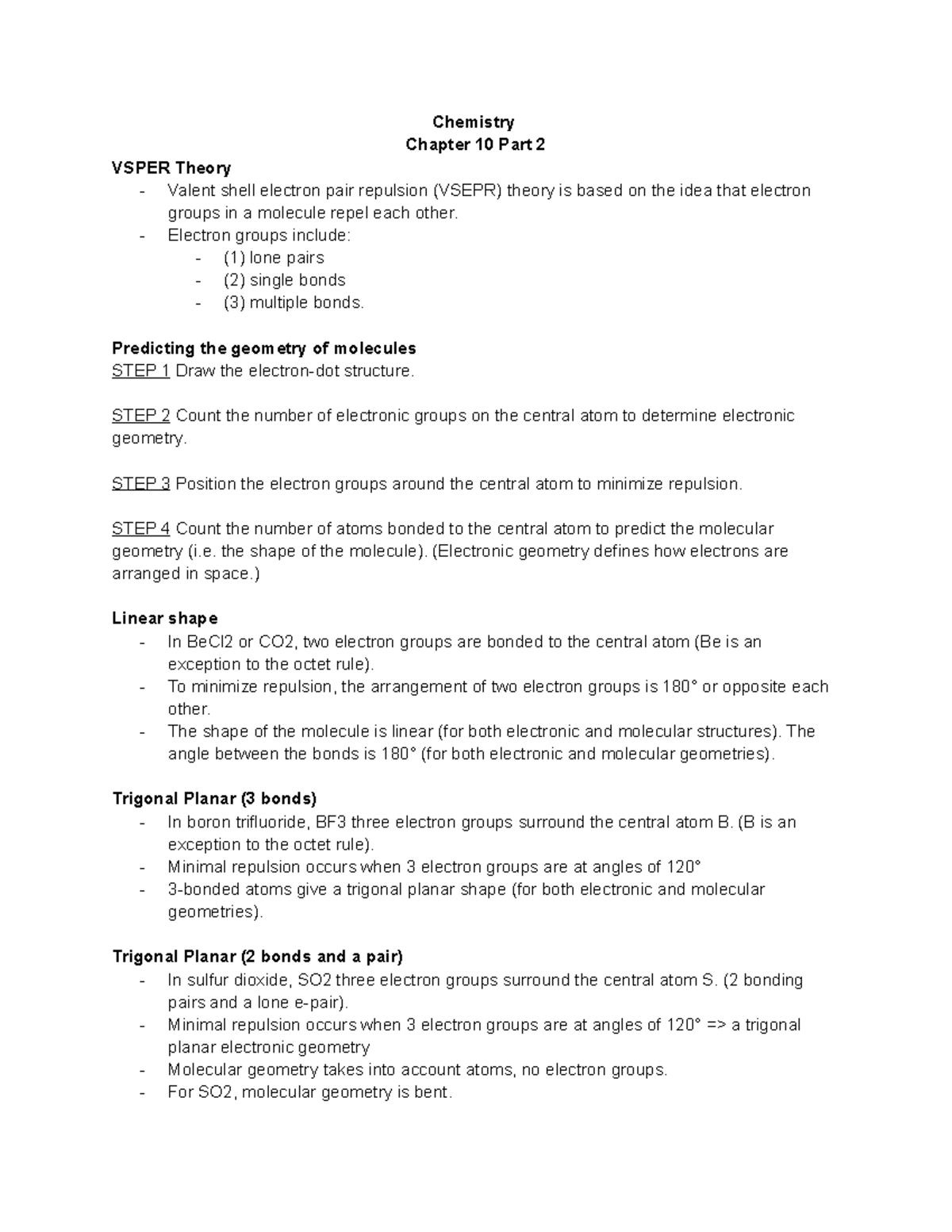 Becl2 Molecular Geometry And Electron Pair Geometry