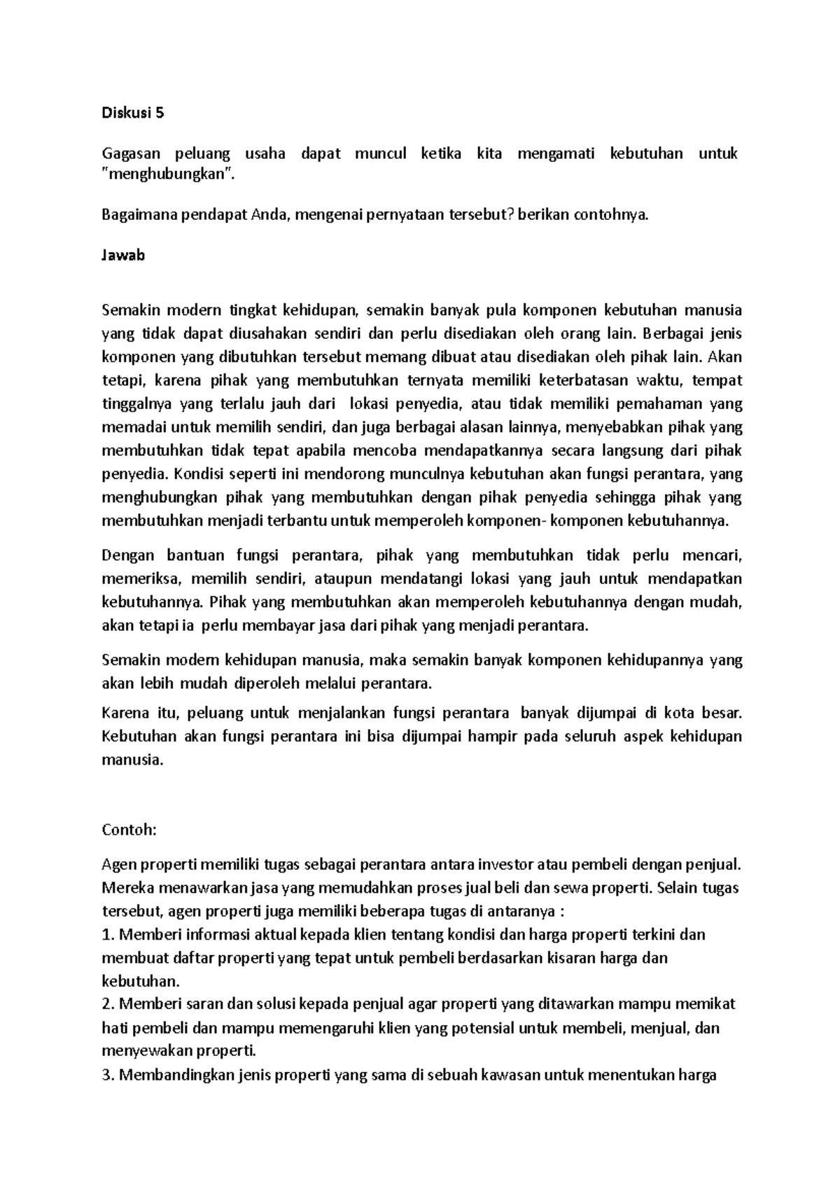 Diskusi 5 Kewirausahaan - Diskusi 5 Gagasan peluang usaha dapat muncul ketika kita mengamati ...