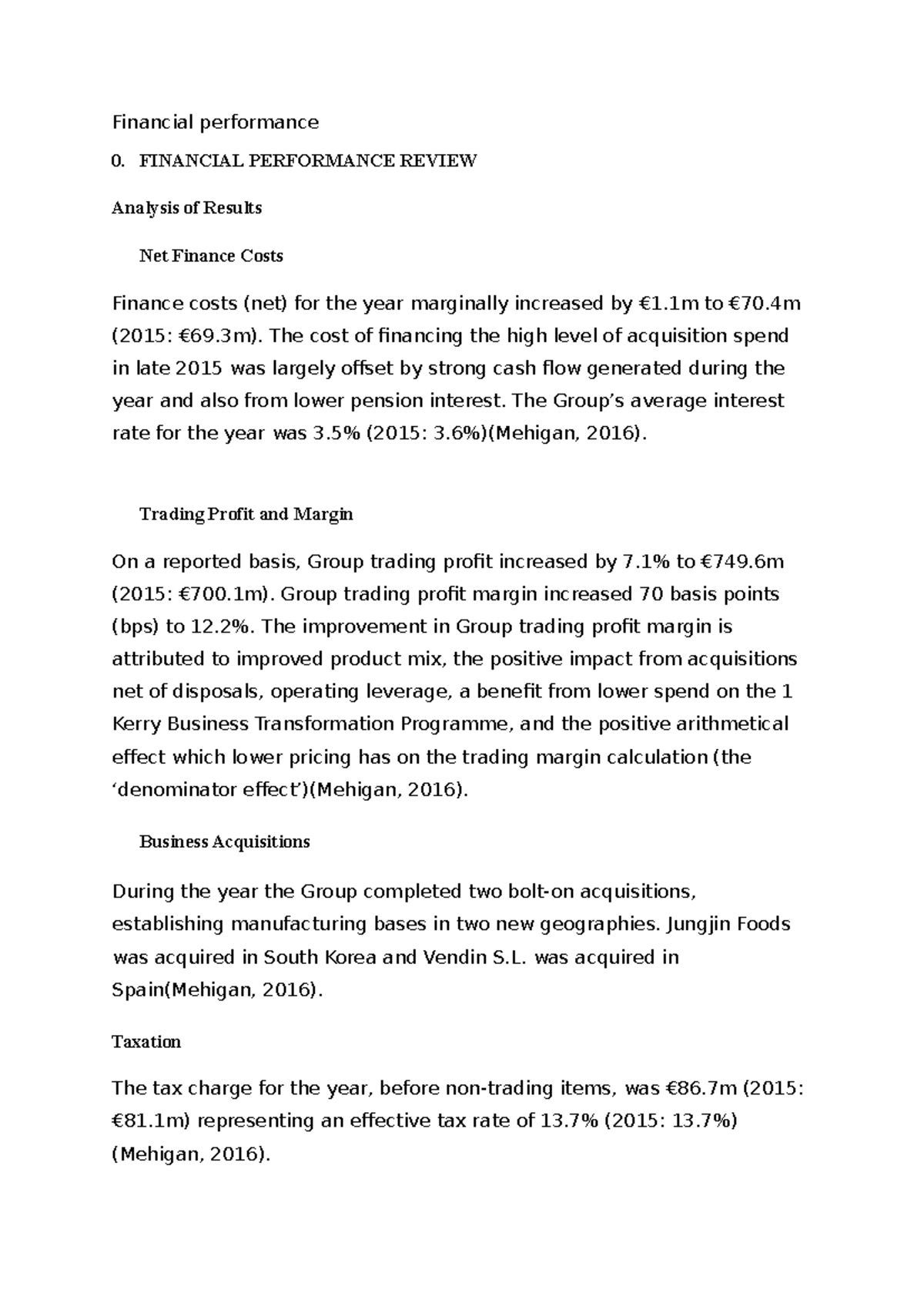 Financial performance - FINANCIAL PERFORMANCE REVIEW Analysis of ...