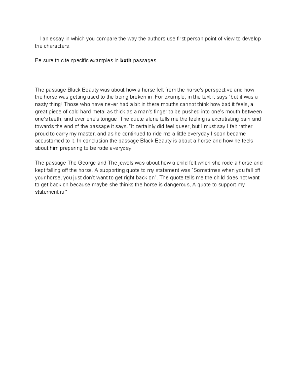 Unit 2 Diagnostic Essay Grade 7 - I an essay in which you compare the ...