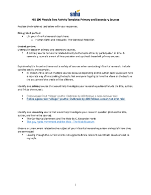 3-2 assignment for history - HIS 100 Module Three Activity Template ...