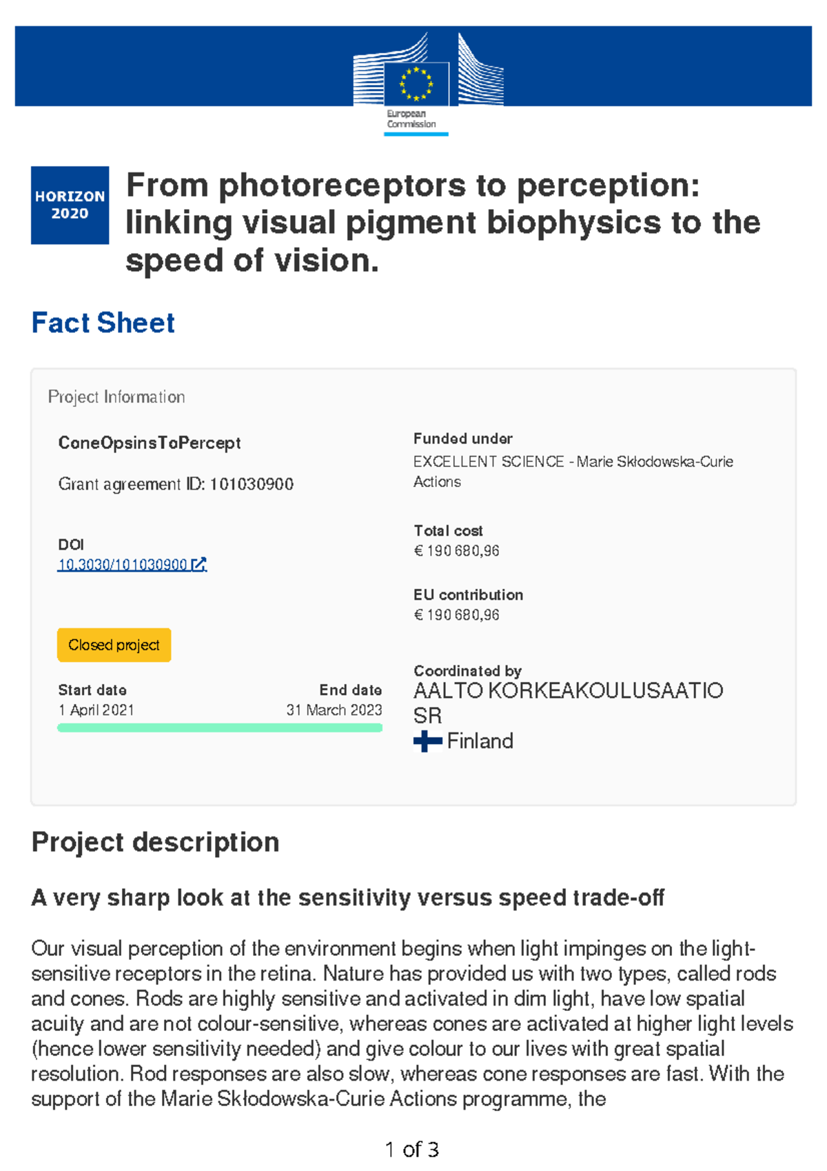 4 Cordis project 101030900 en - From photoreceptors to perception ...