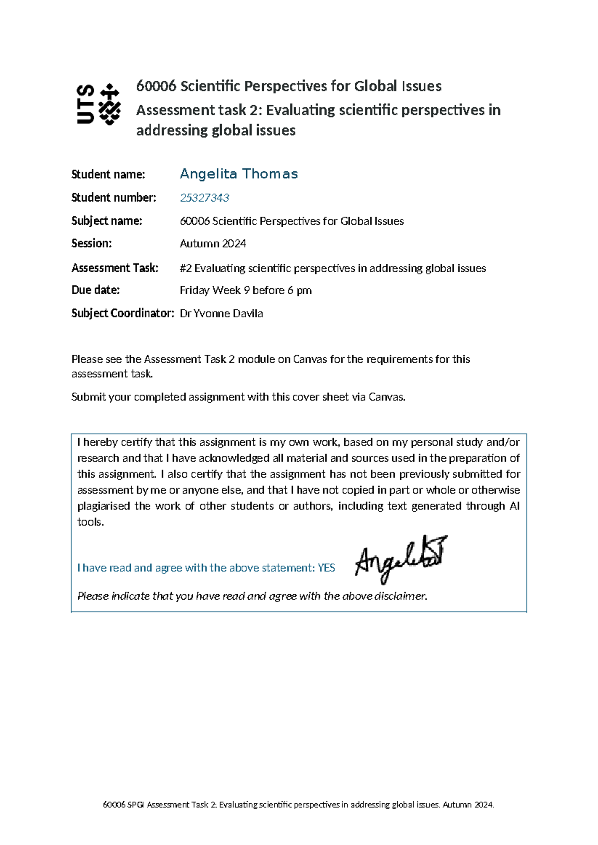 60006 SPGI AUT24 Assessment Task 2 worksheet - 60006 Scientific ...