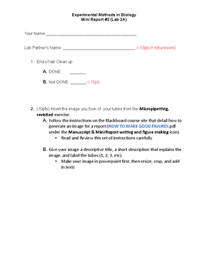 Mini Report 1 experimental methods - Experimental Methods in Biology ...