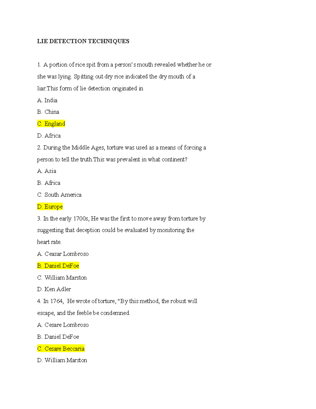 LIE Detection Techniques - LIE DETECTION TECHNIQUES A portion of rice ...