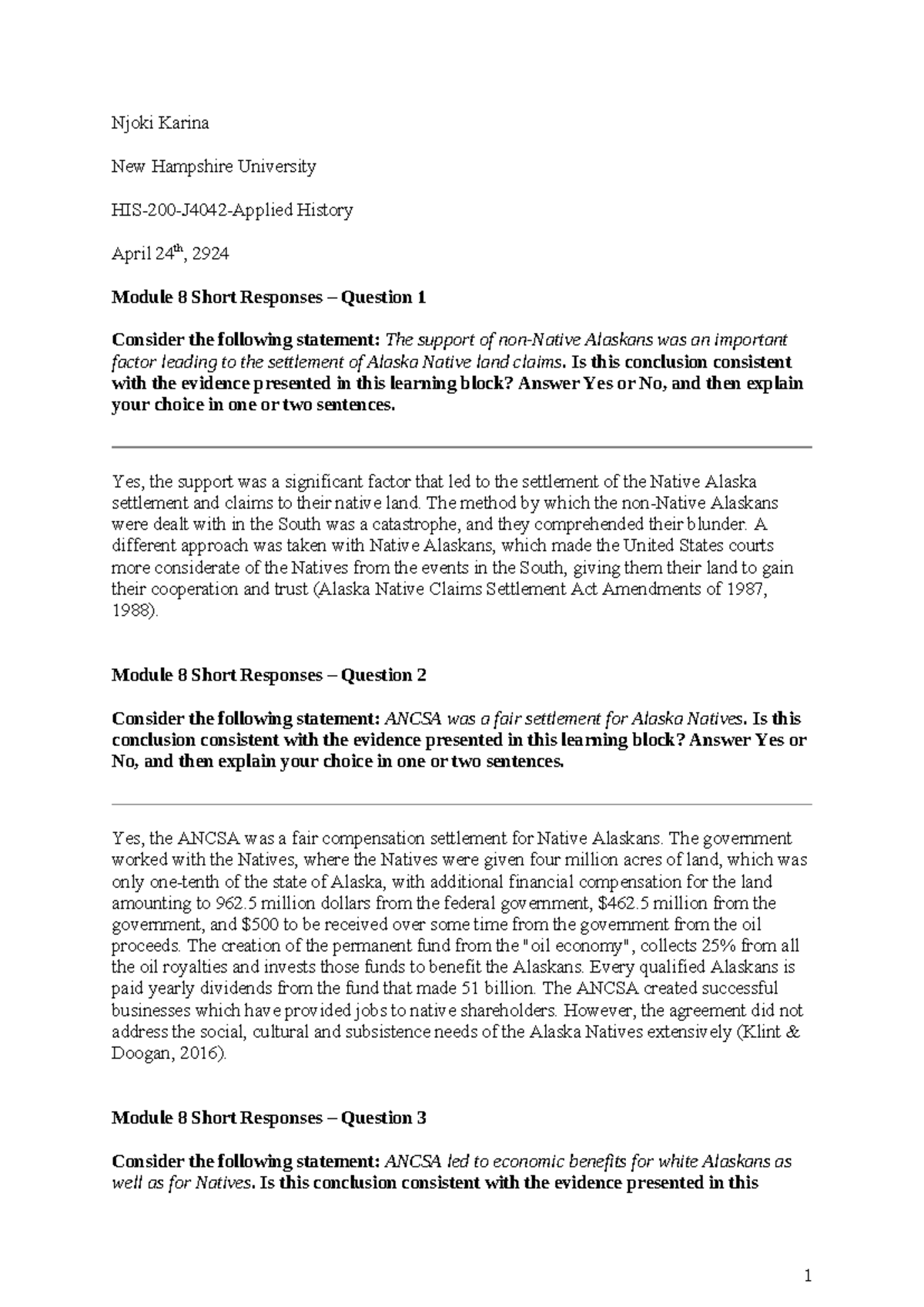 8-2 Module 8 Short Responses - Njoki Karina New Hampshire University ...