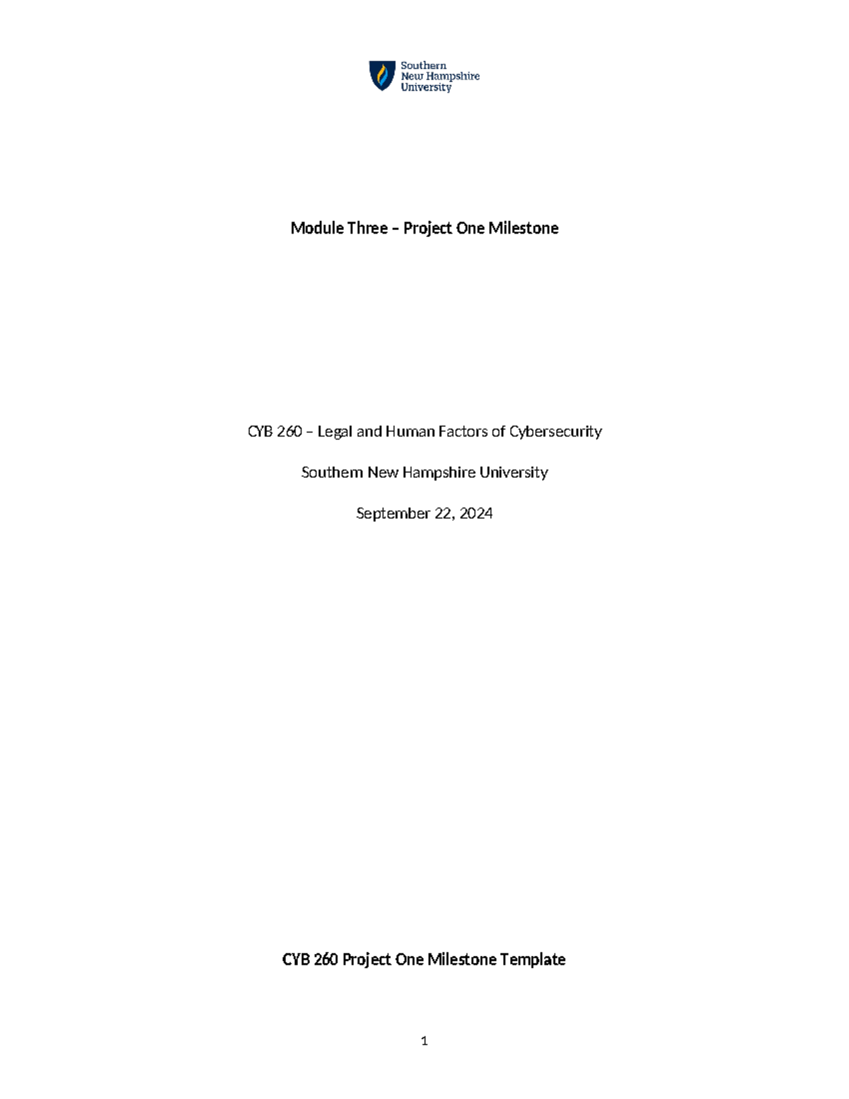 CYB 260 Project One Milestone - I. Analysis of Requirements Select ...