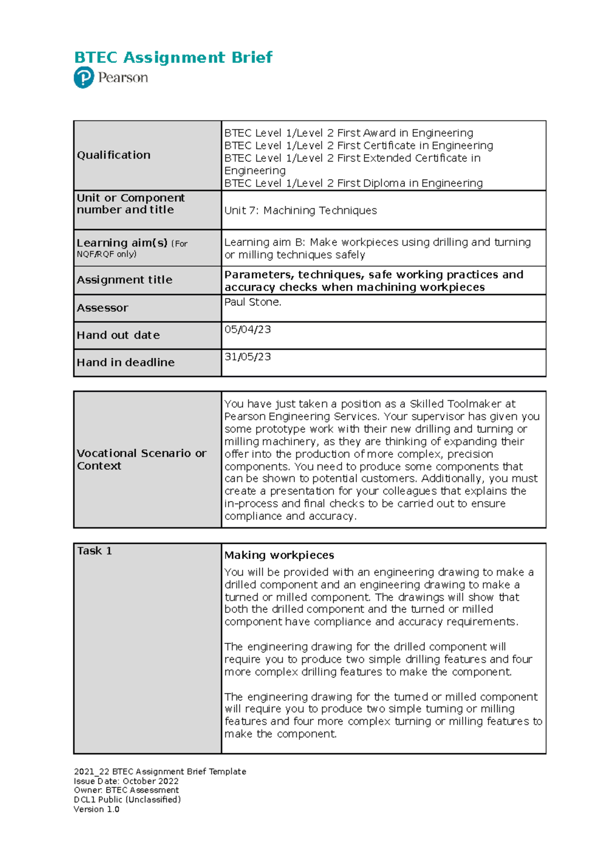 Btec First 2nd ass - ef f fffffffffff f f f - Qualification BTEC Level ...