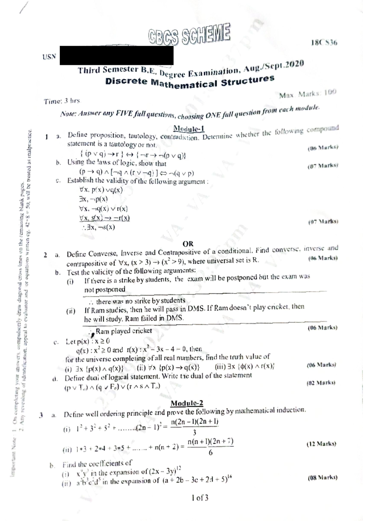 DMS Solved Paper Sept 2020 - Computer Science and Engineering - Studocu