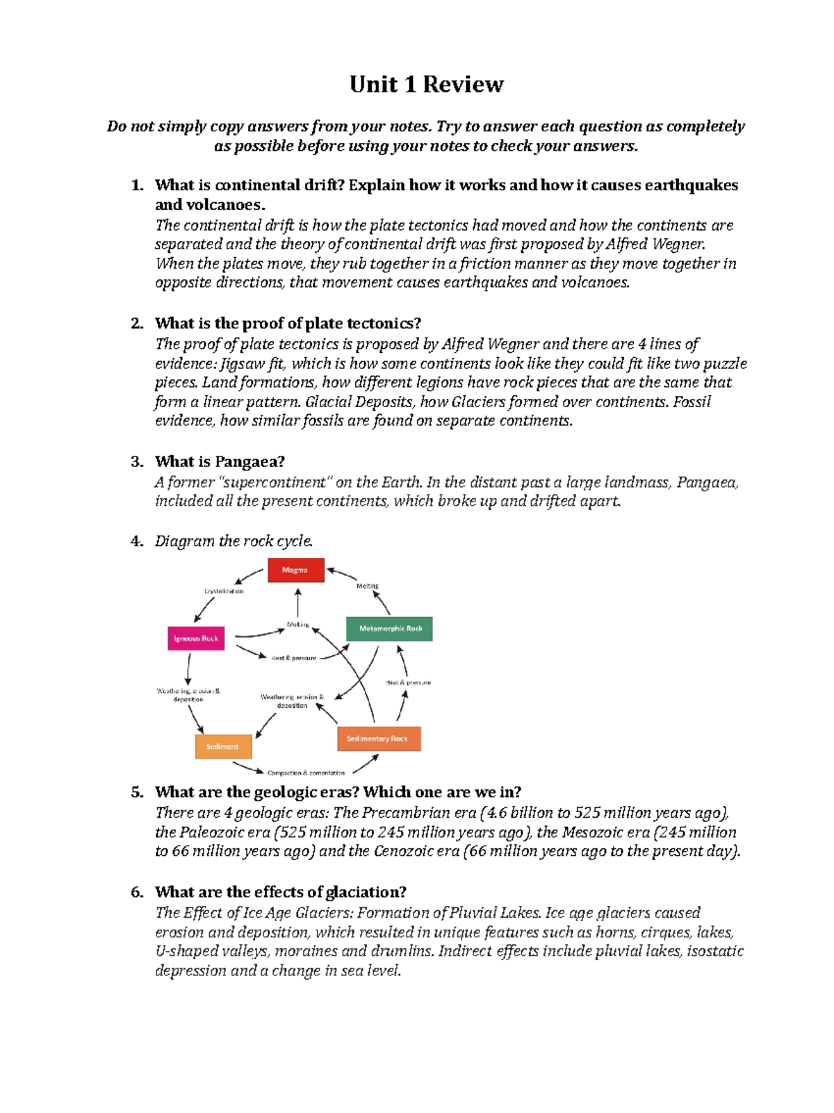 Unit 1 Review for Geography and Agriculture - Unit 1 Review Do not ...