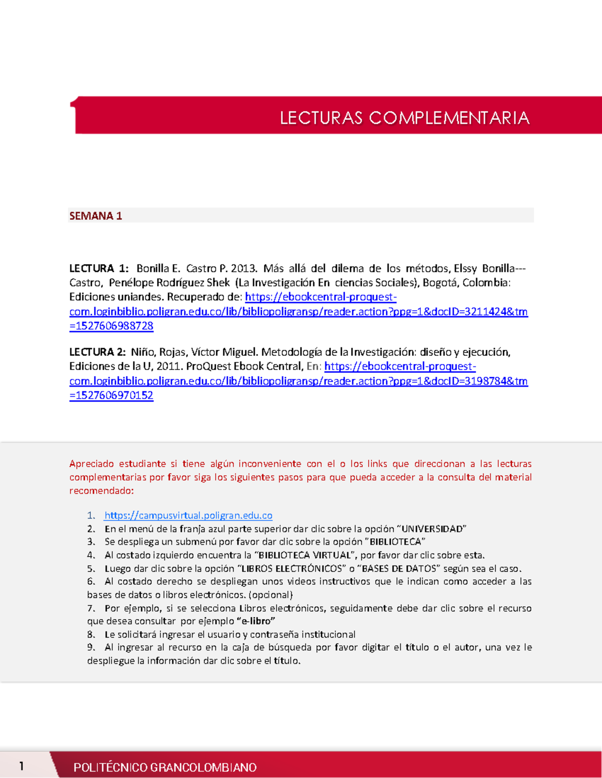 Lectura complementaria - Referencias - S1 - 1 POLITÉCNICO GRANCOLOMBIANO SEMANA 1 LECTURA 1 ...