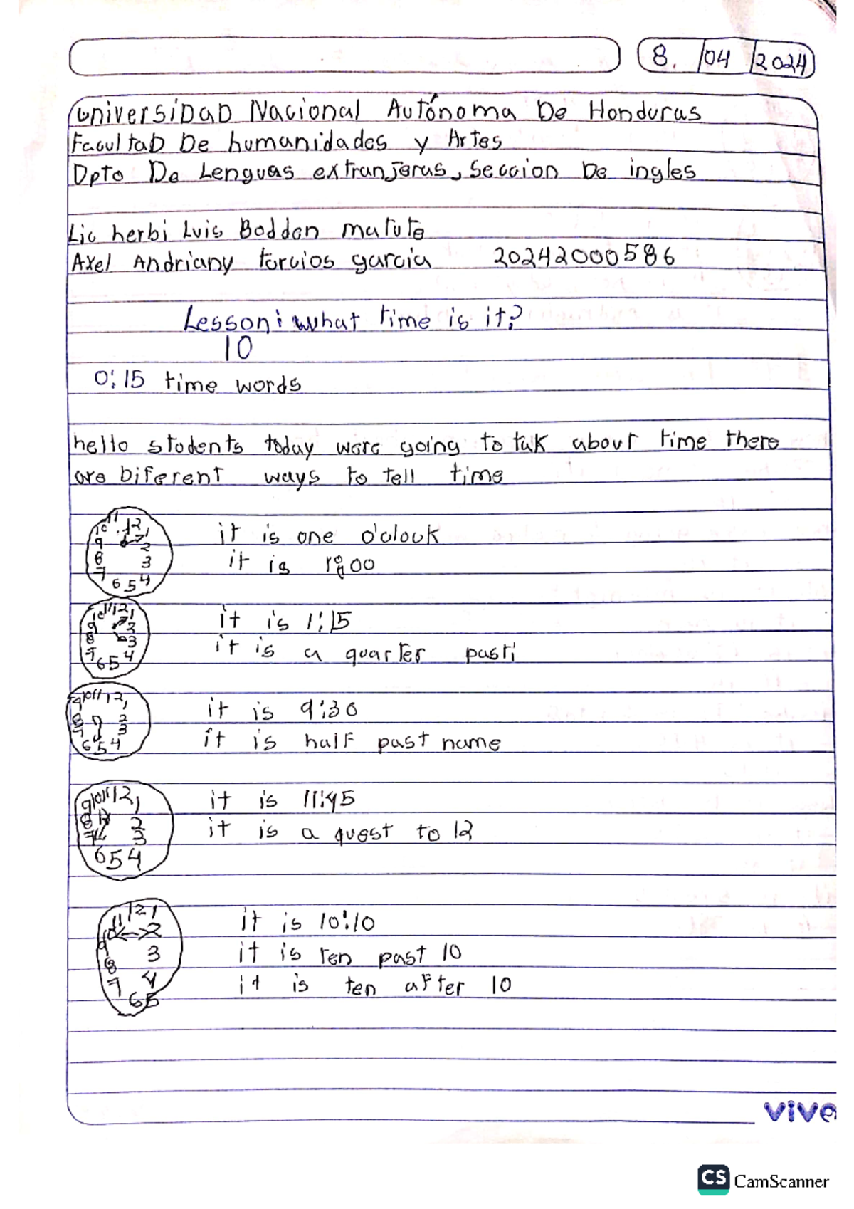 Turcios Axel U3T2a37 lesson 10 - ingles l - Studocu