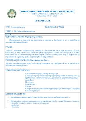 LP Lesson 1 - Final notes for teaching lectures and discussion for ...