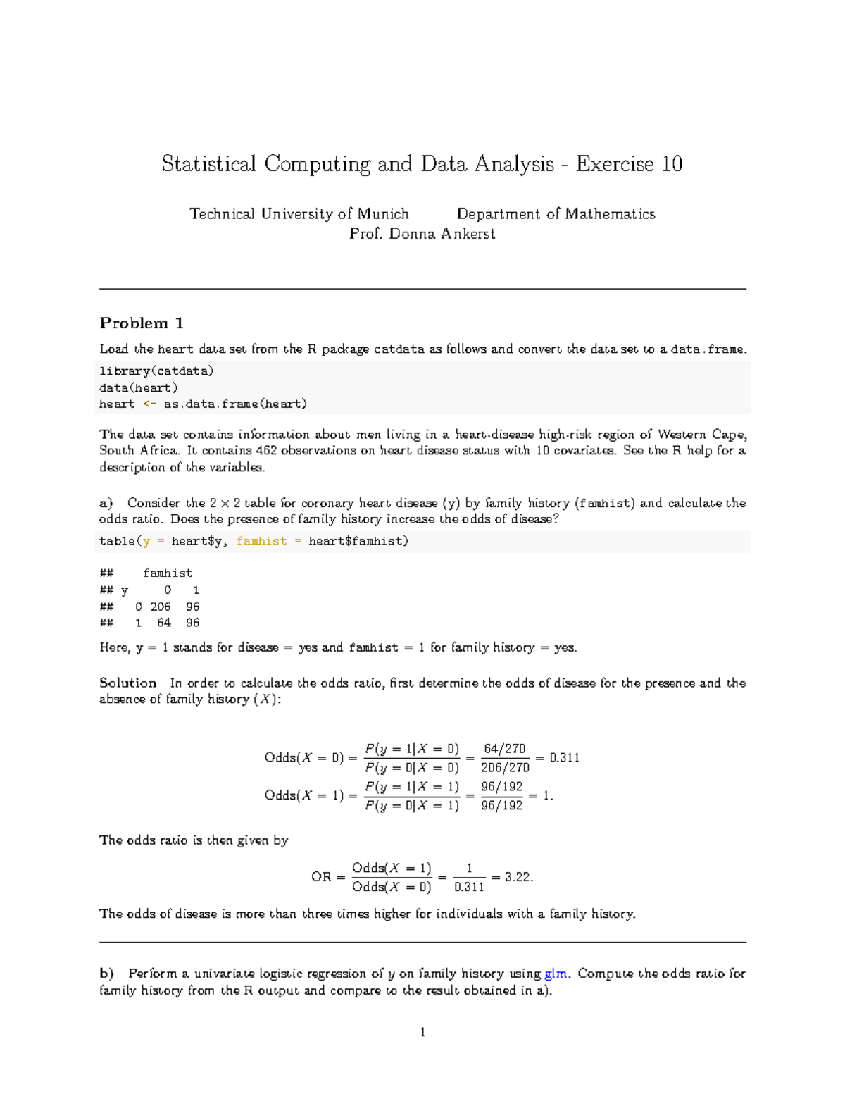 Solutions 10 - Study Material Summer Semester - Statistical Computing and Data Analysis ...