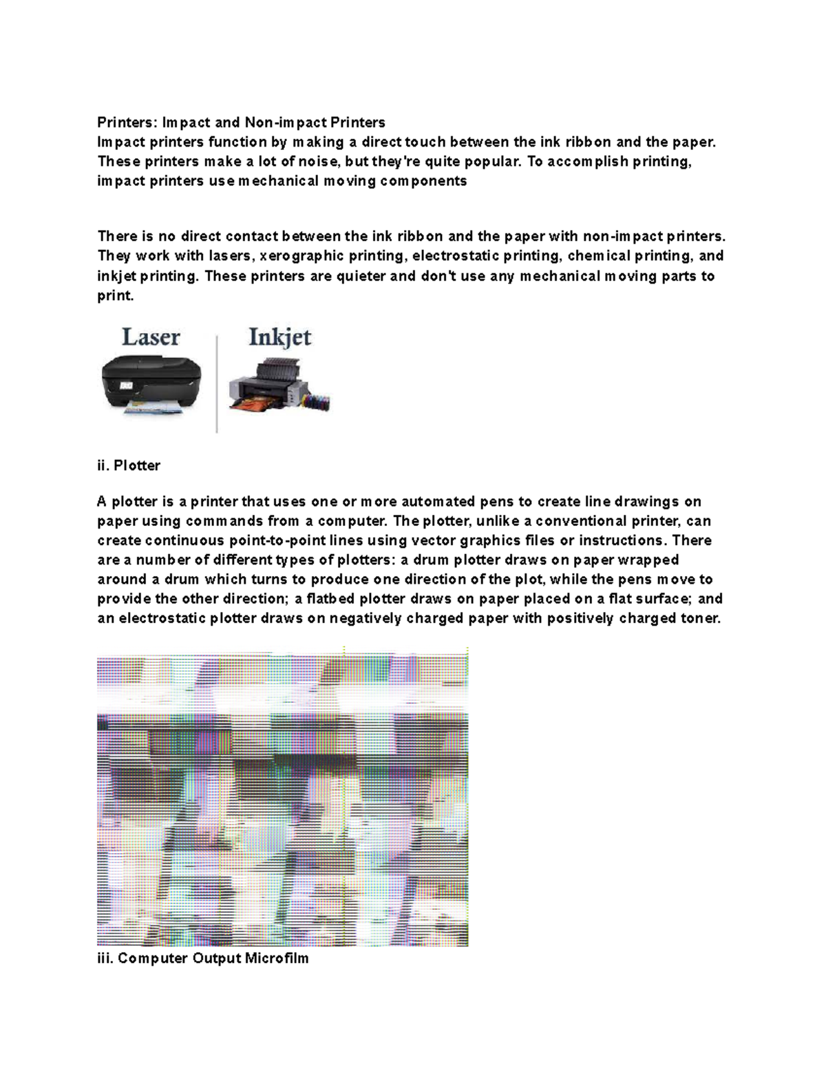 Printers - Reading material guidelines, techniques, and data procedures ...