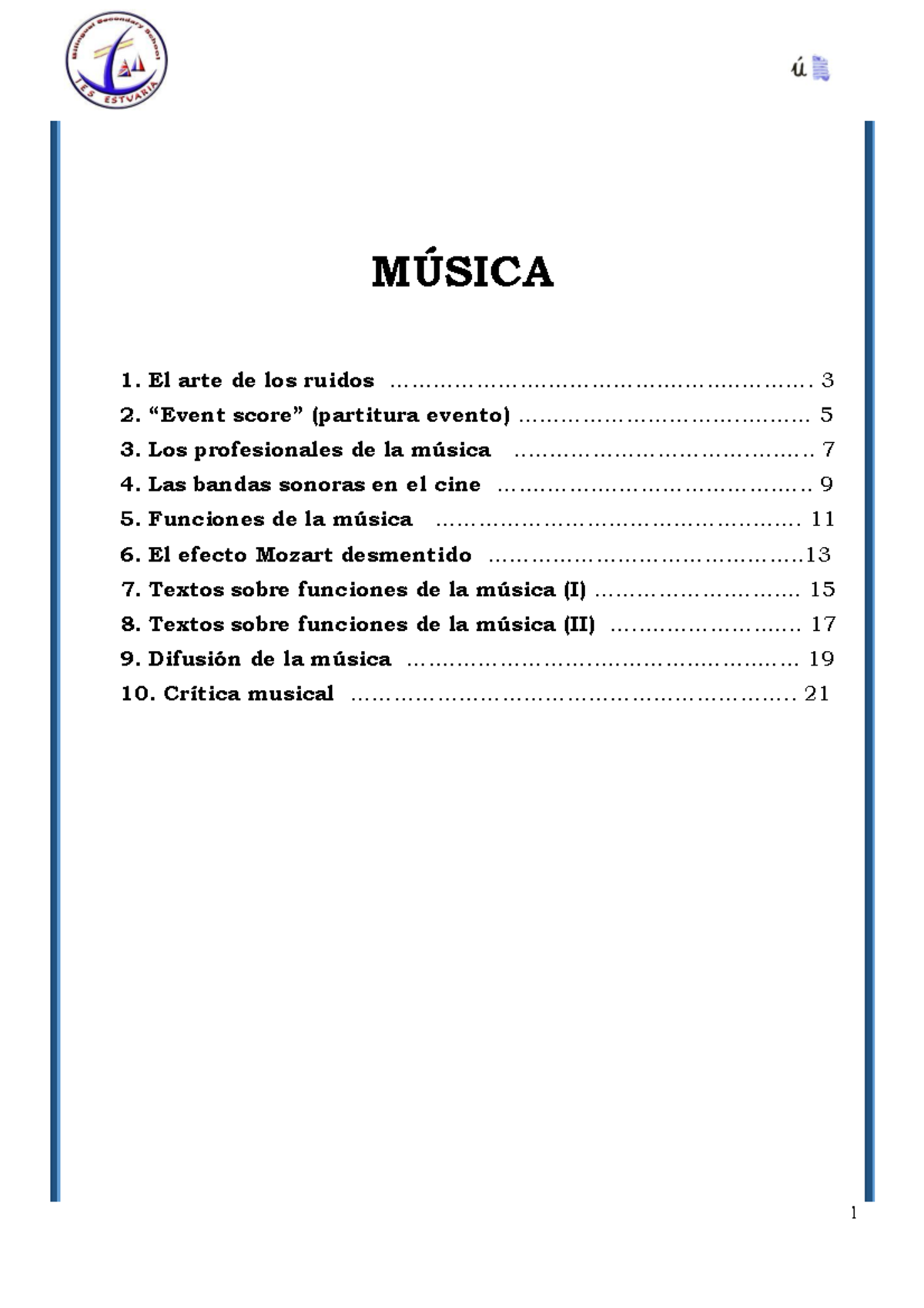 Lecturas Musica 4ESO - Material para trabajar literatura espanhola ...