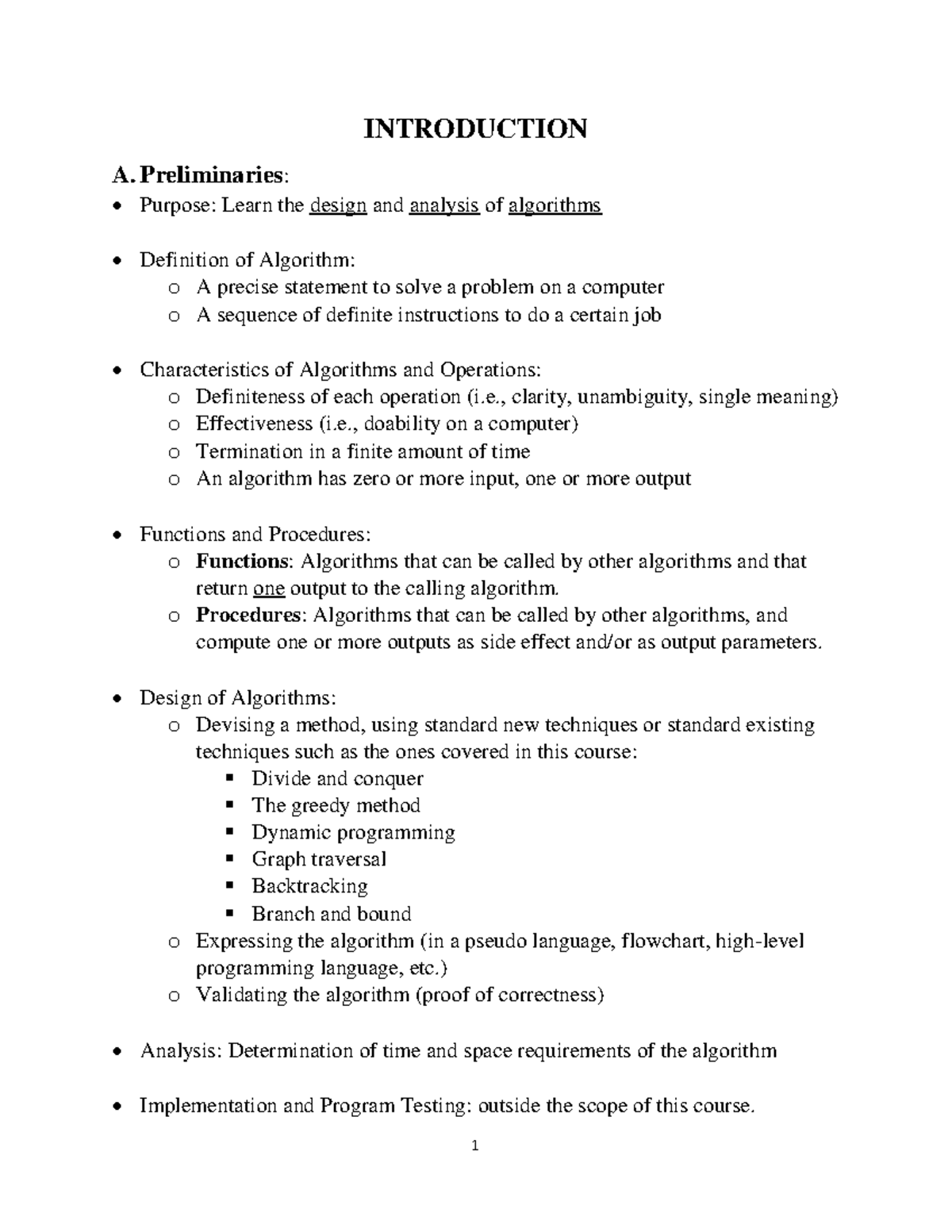 Lecture notes, lecture Week 1 - Professor abdou youssef - INTRODUCTION ...
