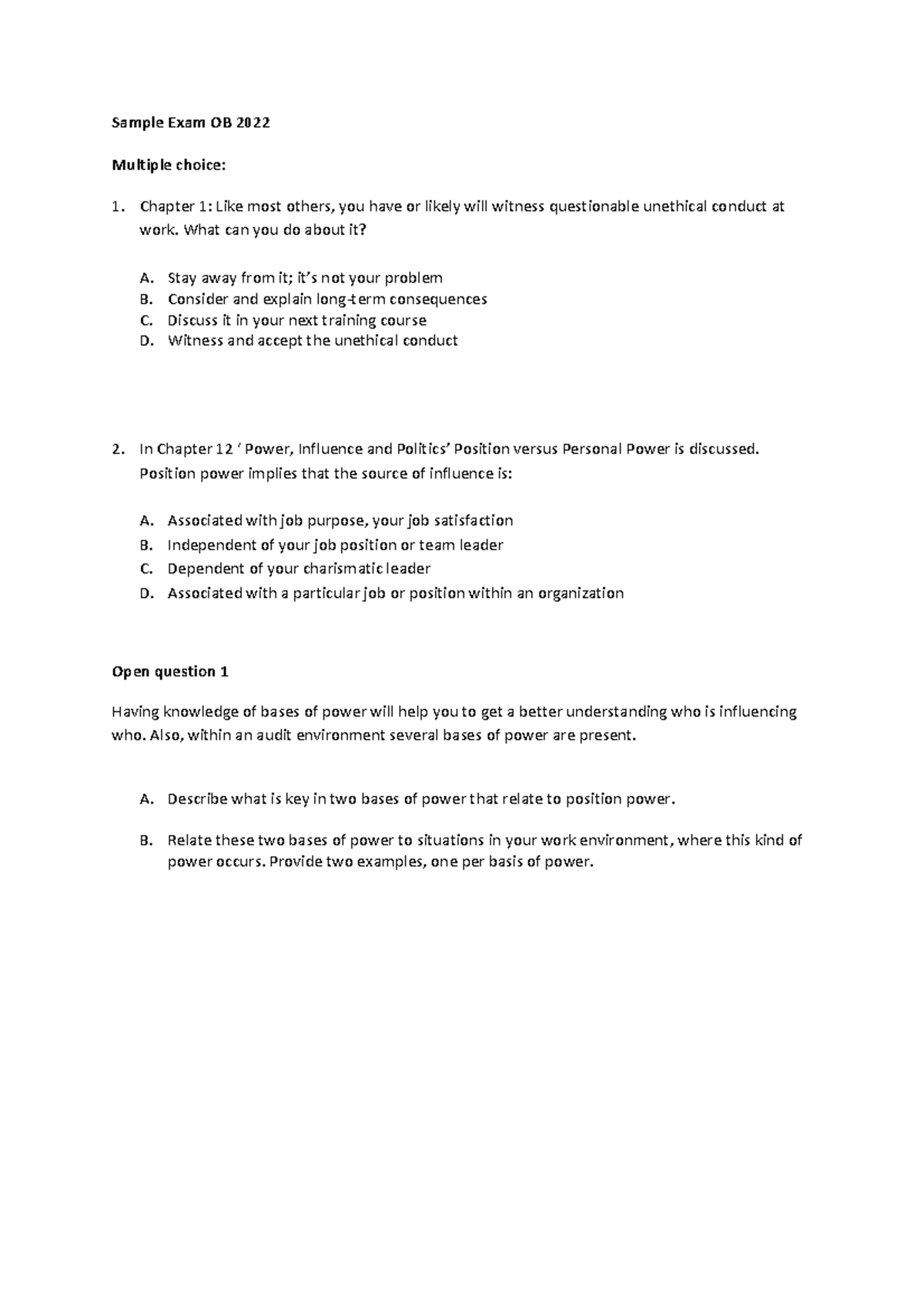 Sample Exam OB 2022 - Oefententamen - Sample Exam OB 2022 Multiple ...