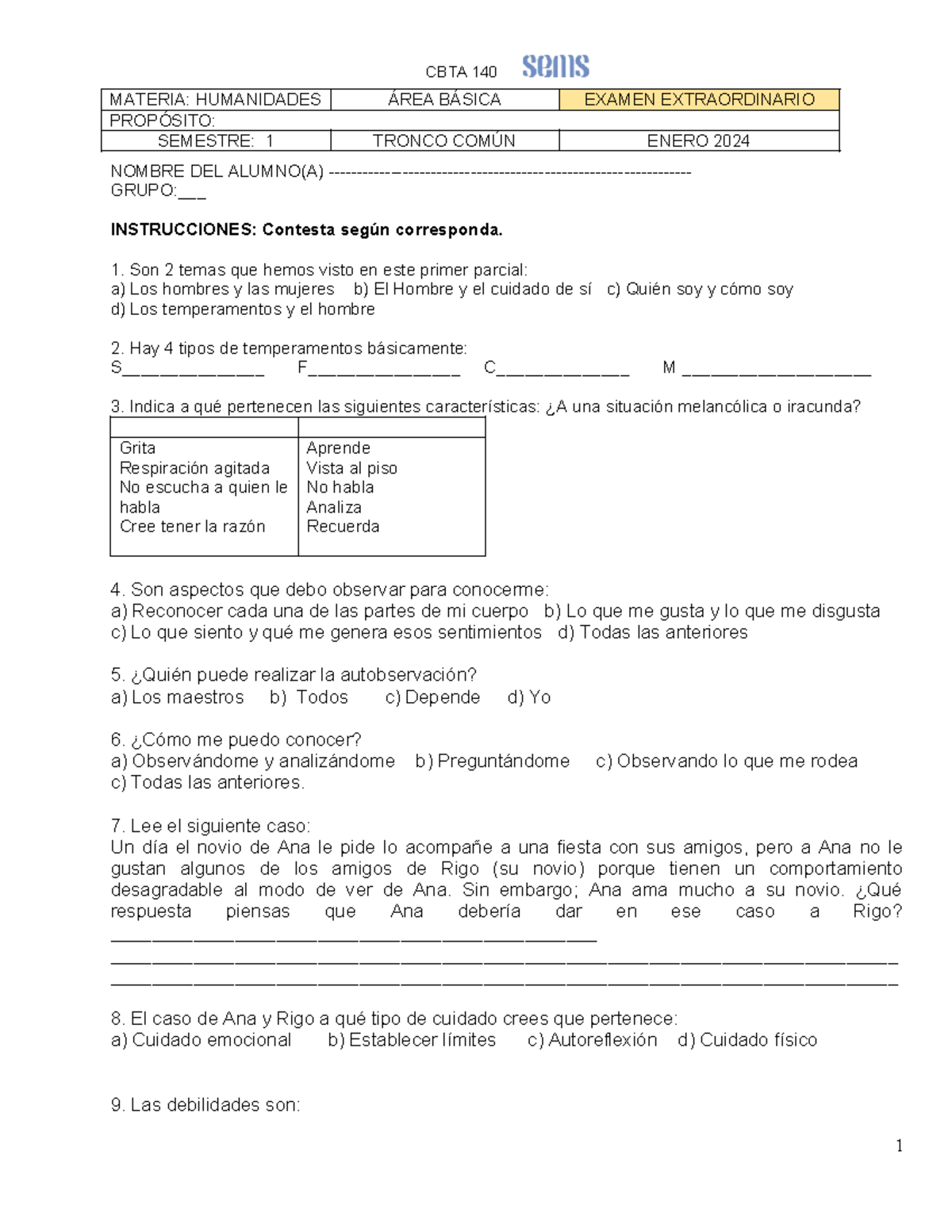 Examen extra - CBTA 140 NOMBRE DEL ALUMNO(A) - GRUPO:___ INSTRUCCIONES ...