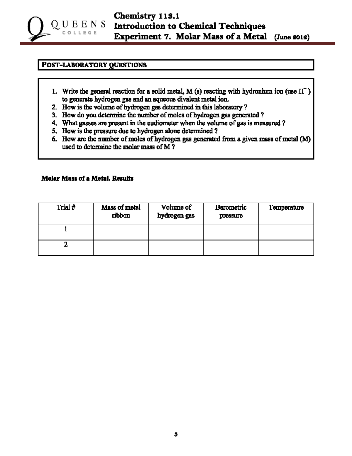 Lab 7 details/ans - CHEM 1131 - Studocu