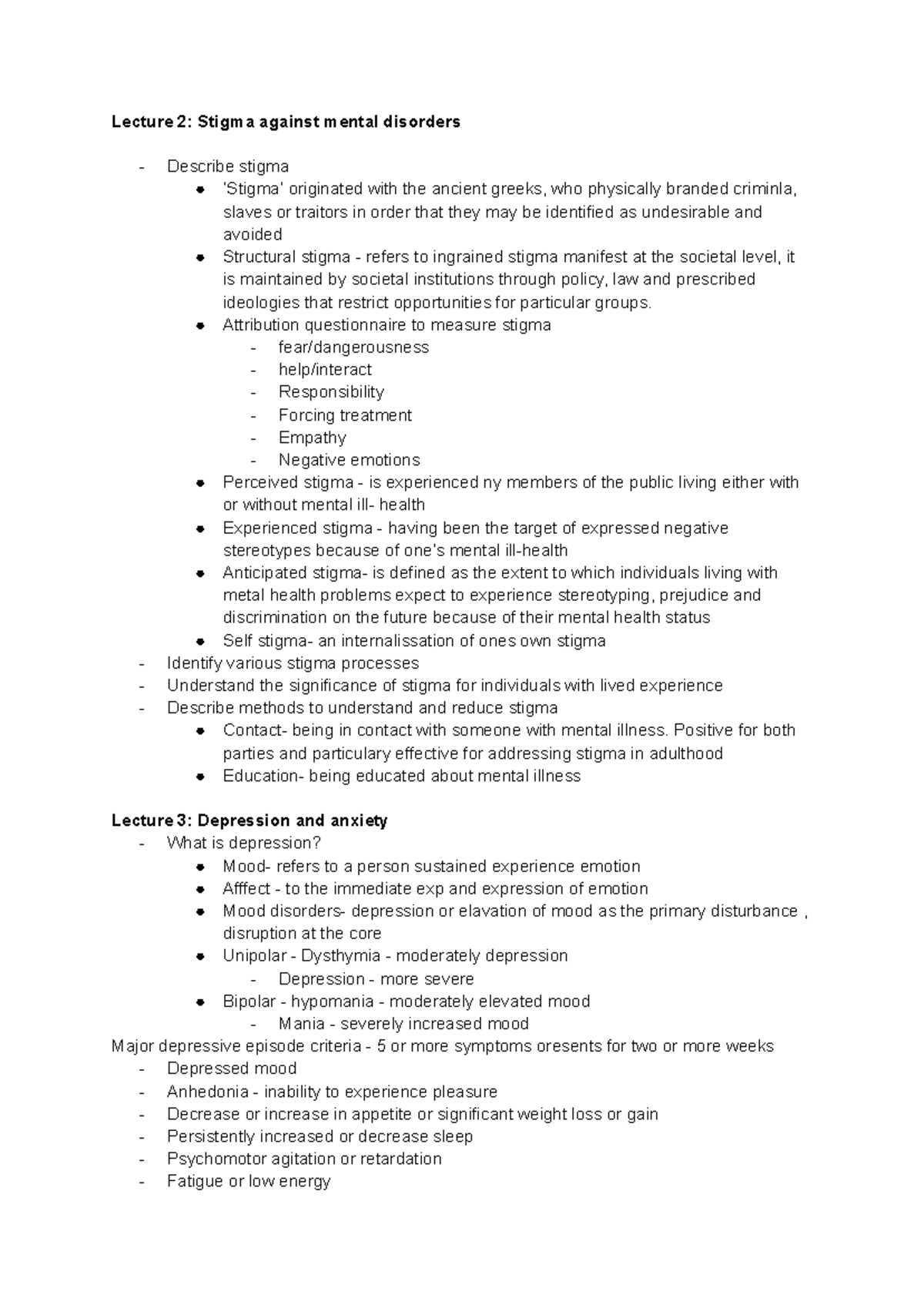 MBB2 - 12 weeks lectures - Lecture 2: Stigma against mental disorders ...