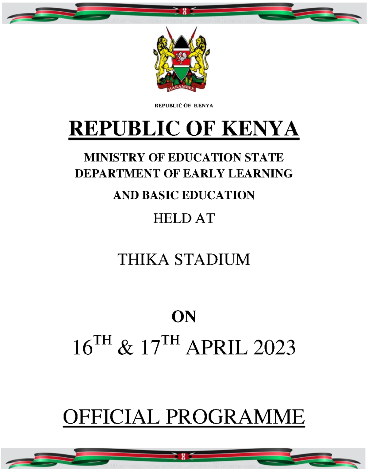 Basic Education AND Field Activities (Autosaved) - REPUBLIC OF KENYA ...