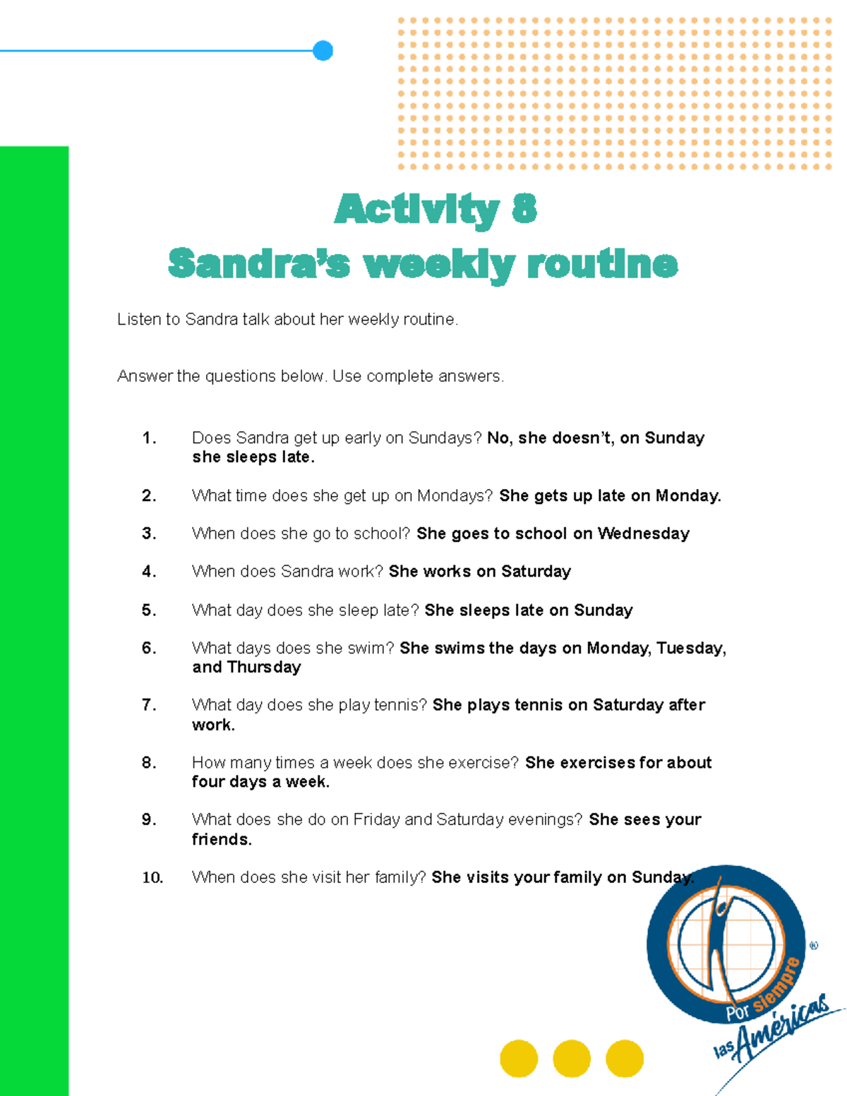 Activity 8 - ejercicios para practicar el reading and language use ...