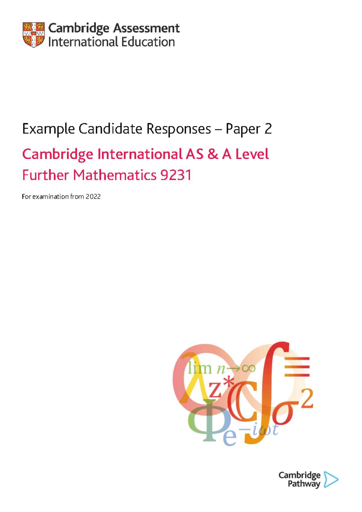 FM ECR Paper 2 - Cambridge International AS/A Level Further Mathematics ...