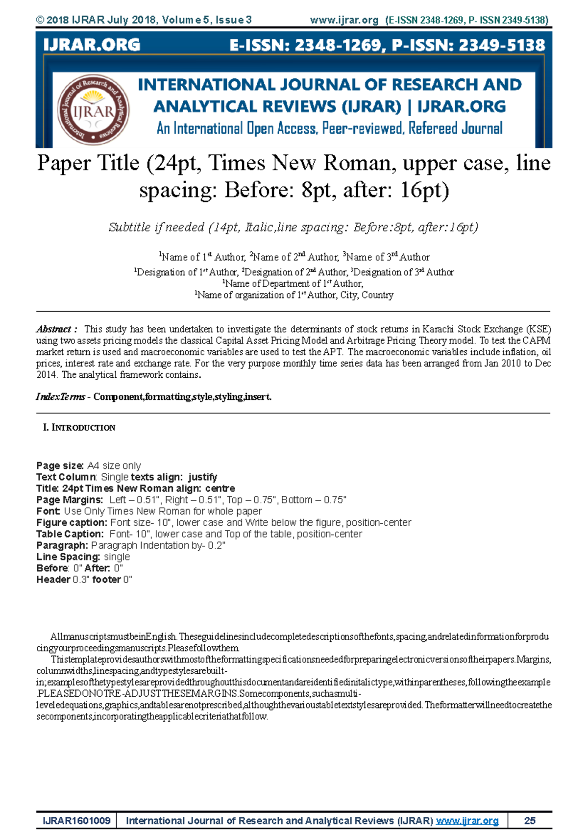 Ijrar Paper Format - Bct - Paper Title (24pt, Times New Roman, upper ...