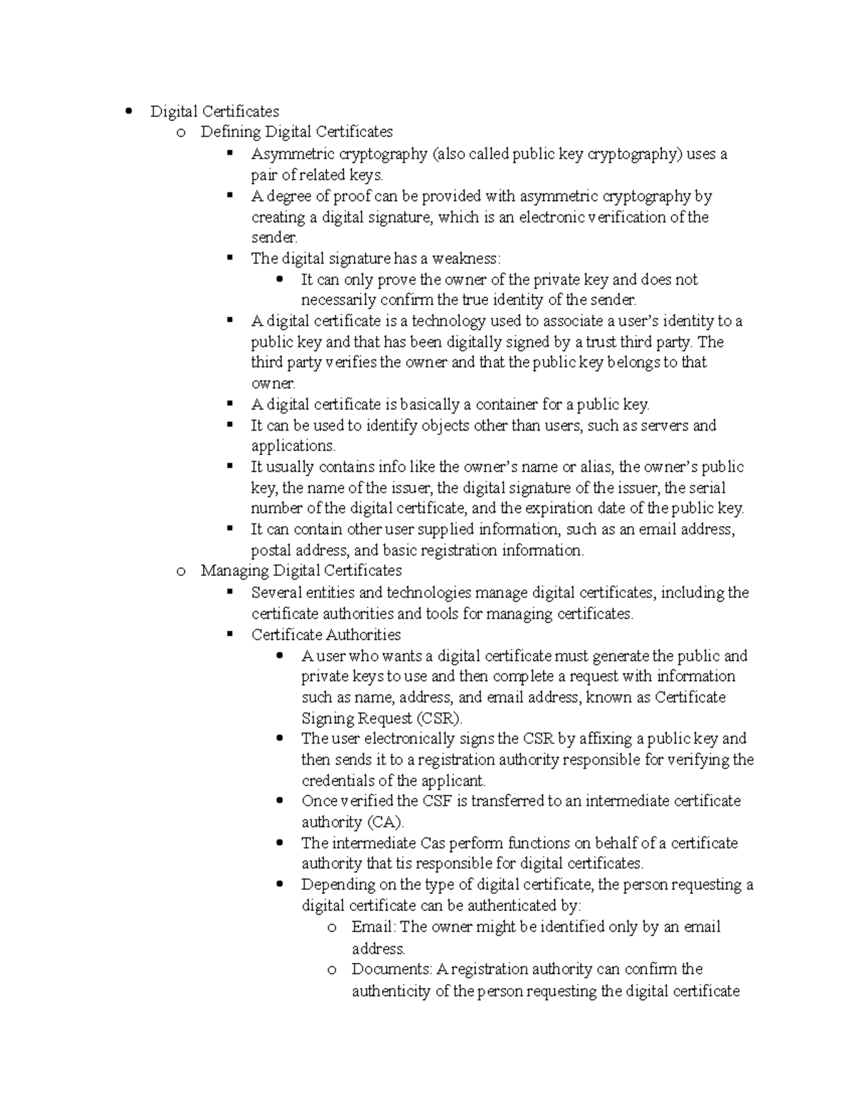 Security module 7 - Digital Certificates o Defining Digital ...