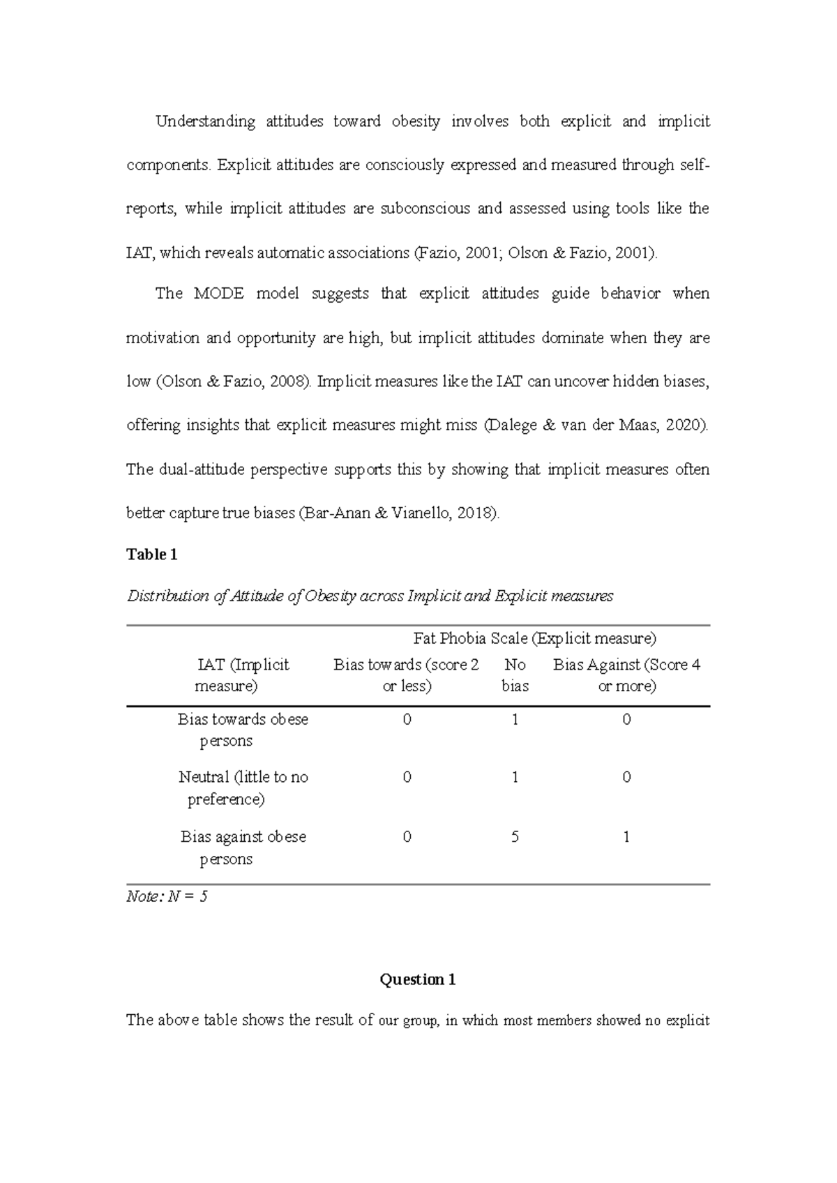 Assignment - Understanding attitudes toward obesity involves both ...