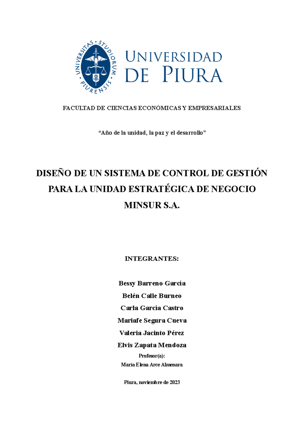 Trabajo semestral CGE 2023 II - FACULTAD DE CIENCIAS ECONÓMICAS Y ...