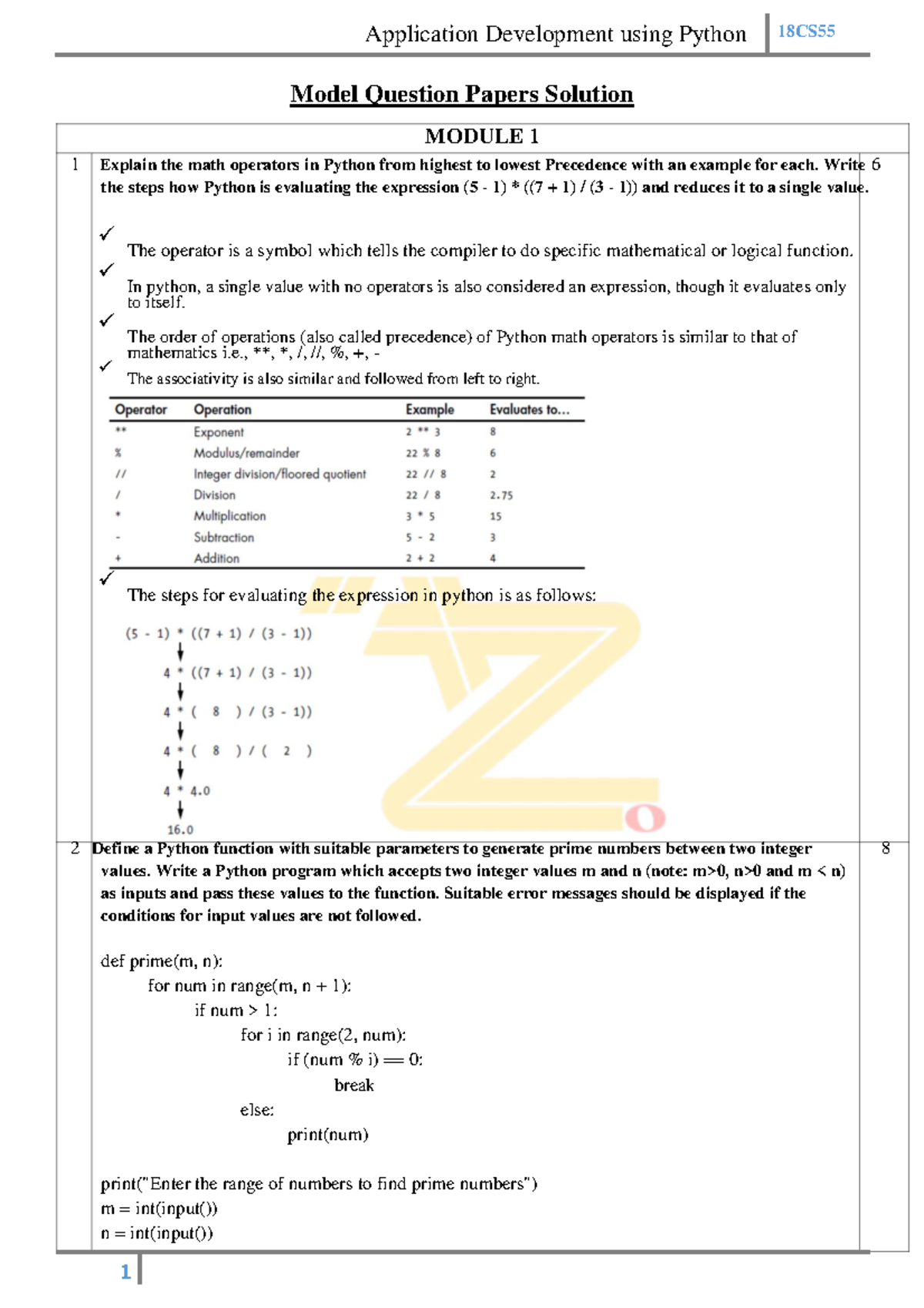 VTU2 - .... - Model Question Papers Solution MODULE 1 1 Explain the ...