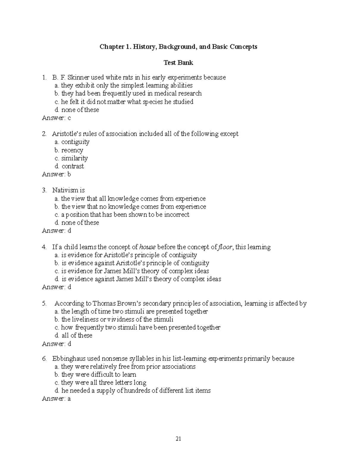 Questions and Answers - Chapter 1. History, Background, and Basic ...