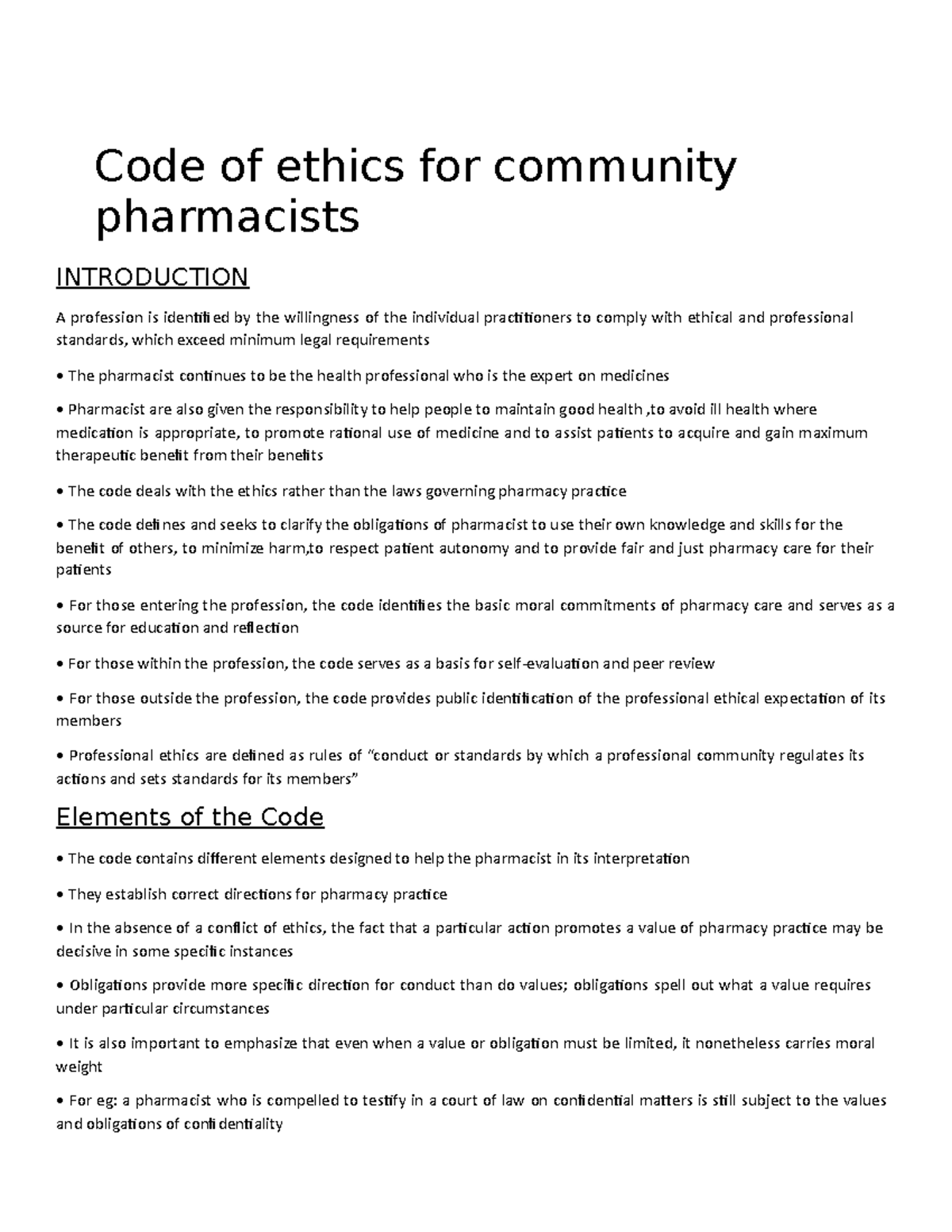 Chapter - 3 Code of ethics for community pharmacists - Code of ethics for community pharmacists ...