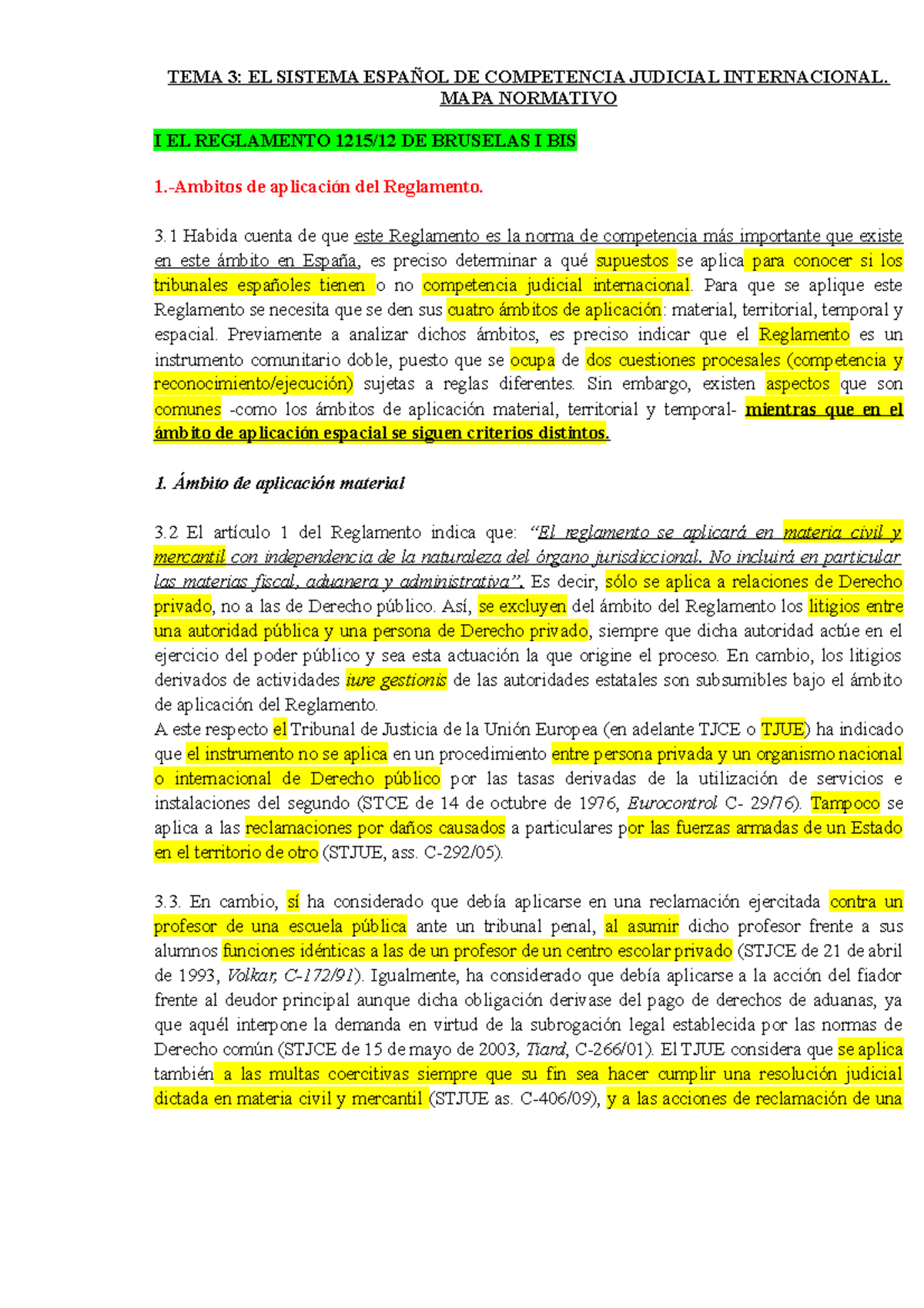 Tema 3. El sistema español de CJI. Mapa normativo copia - TEMA 3: EL ...