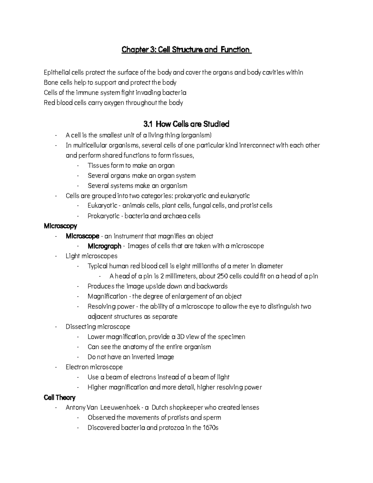 Lesson 6 - Principles of Biology - Chapter 3 : Cell Structure and ...